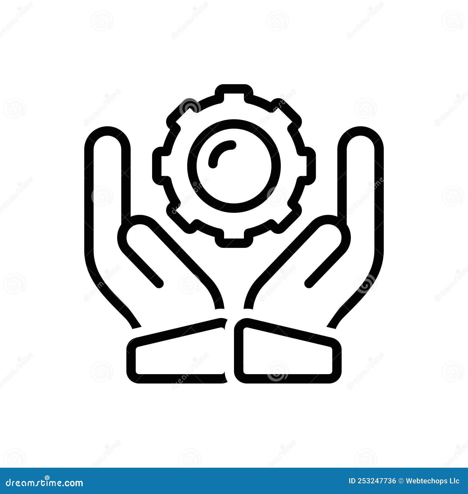 Black Line Icon for Reliable, Protection and Well Stock Vector ...