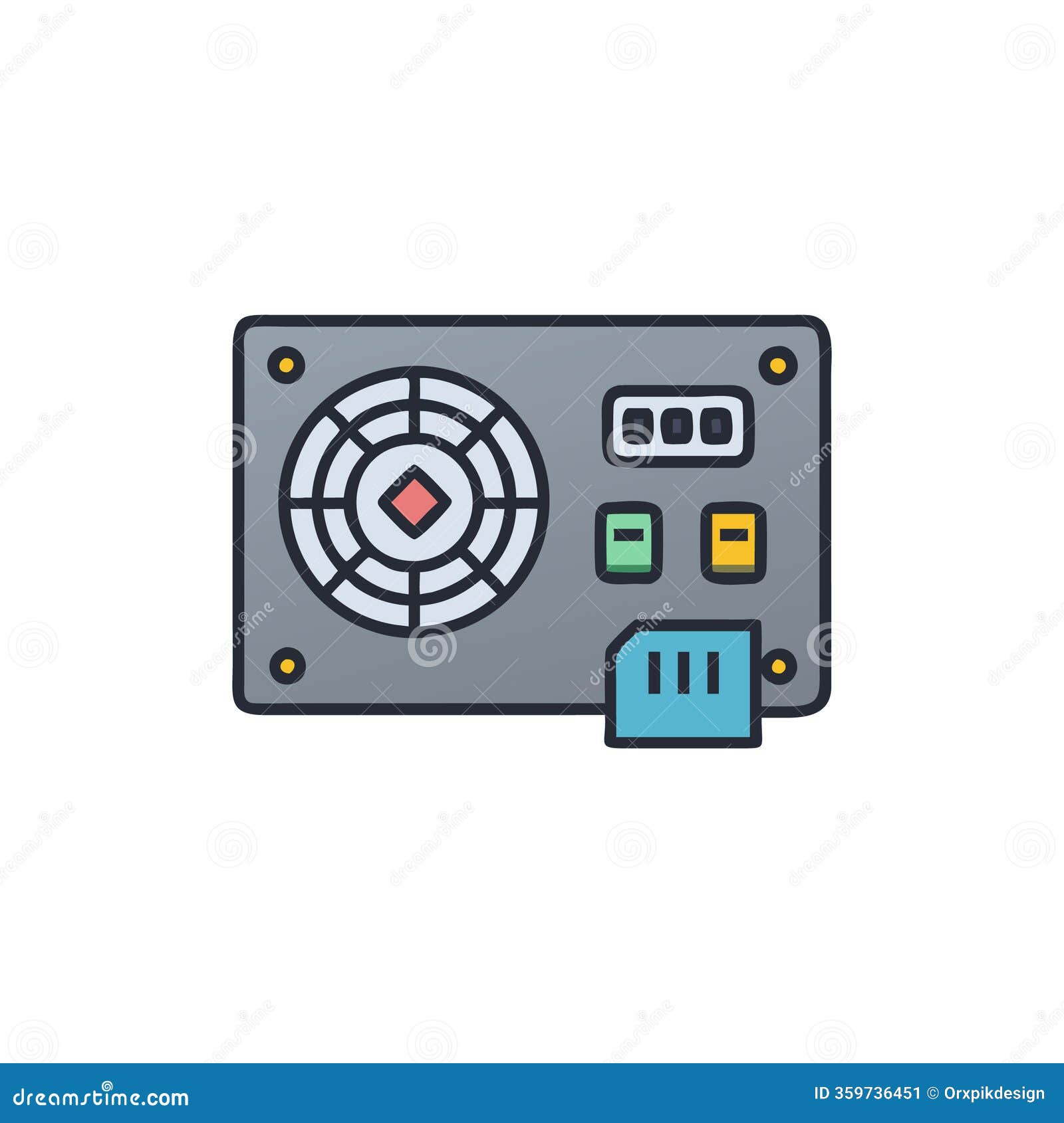 Reliable Integrated Power Supply for Electronics Stock Illustration ...