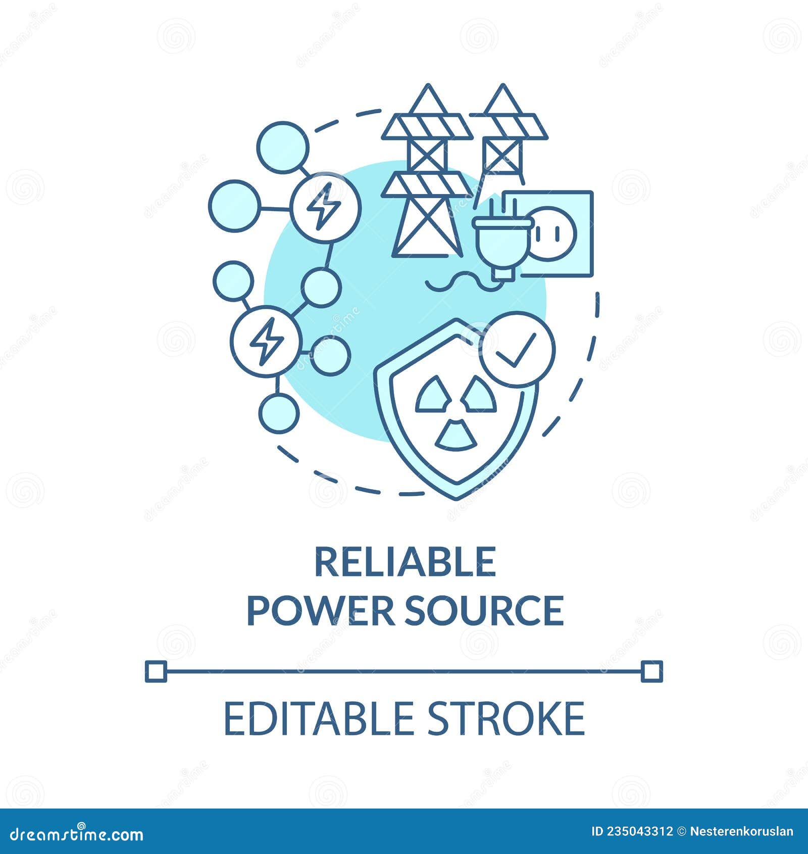 Reliable Power Source Blue Concept Icon Stock Vector - Illustration of ...
