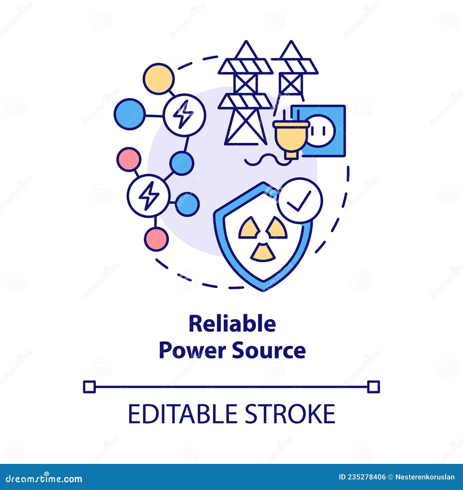 Reliable Power Source Concept Icon Stock Vector - Illustration of ...