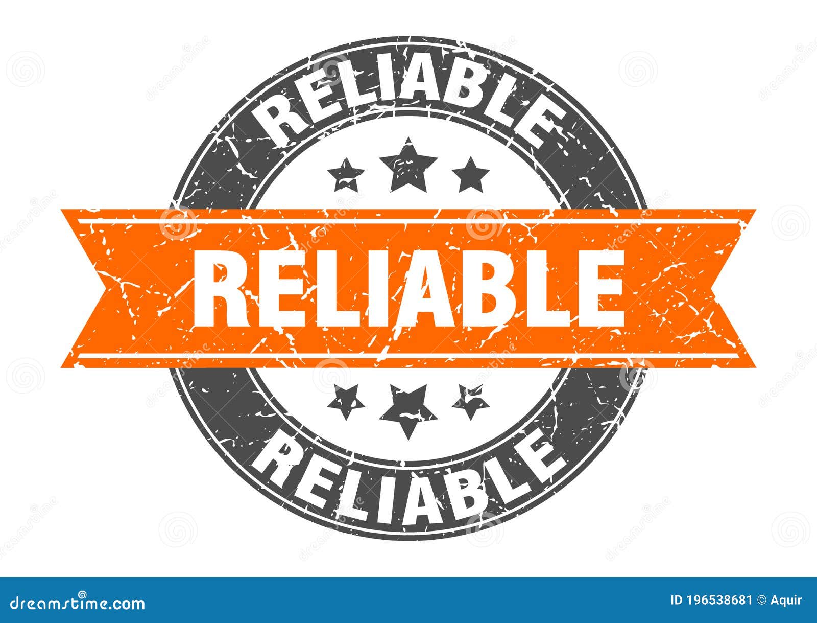 Reliable Round Stamp with Ribbon. Label Sign Stock Vector ...