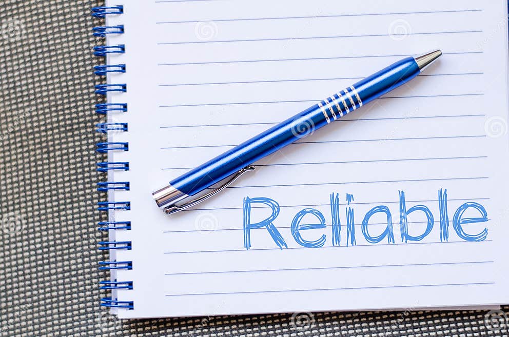 Reliable write on notebook stock illustration. Illustration of ...