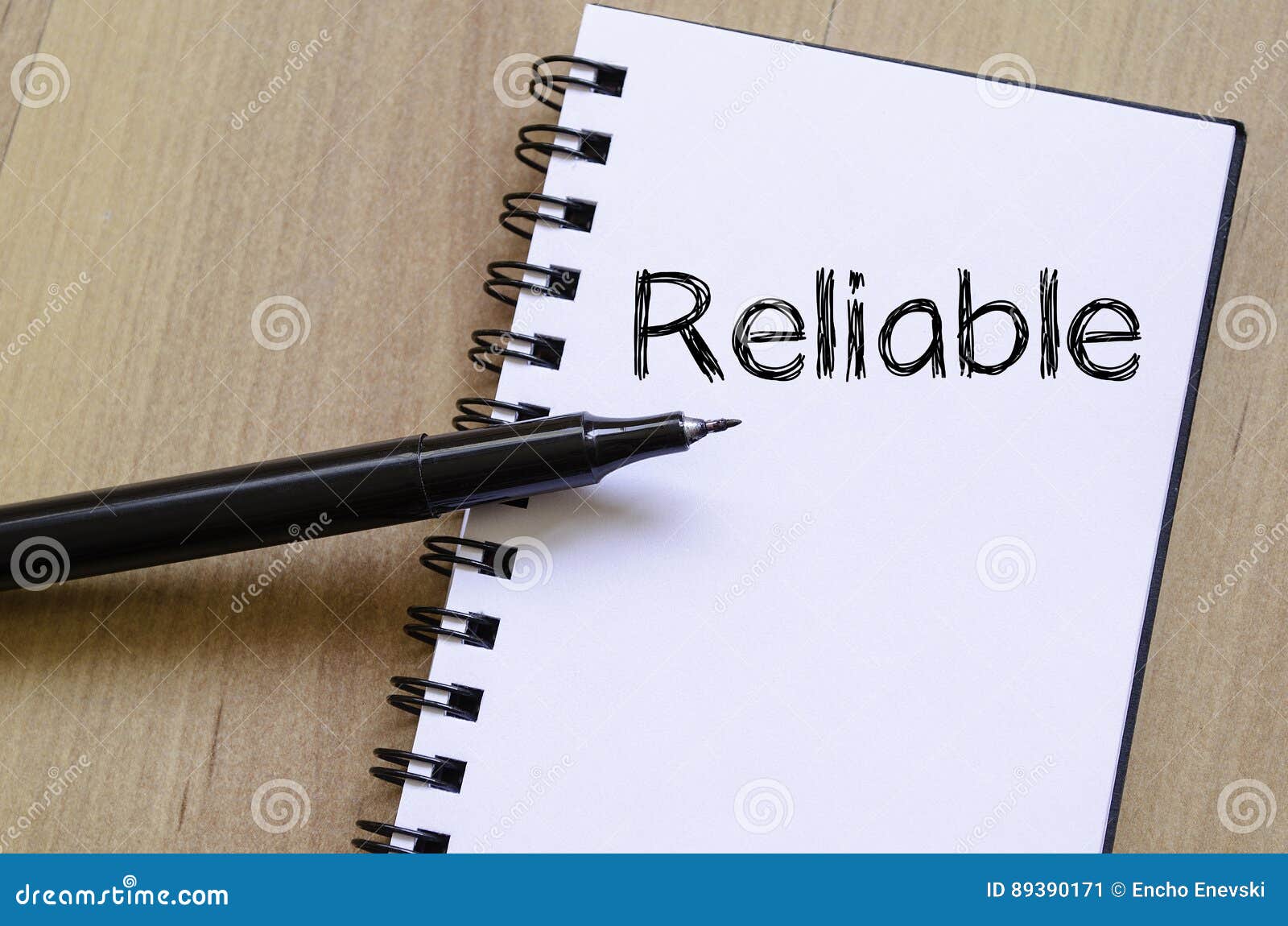 Reliable write on notebook stock illustration. Illustration of reliable ...