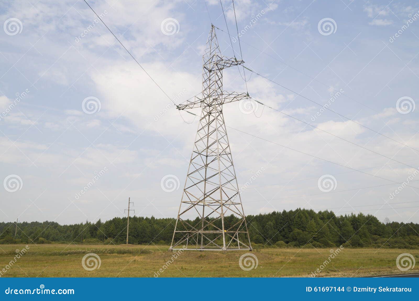 Reliance Power Line in an Open Field Stock Photo - Image of industry ...