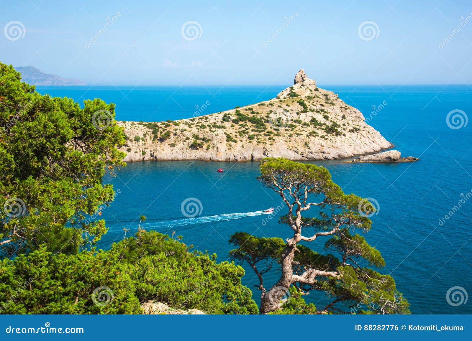 Relic Juniper on Rock Against Cape Capchik Stock Photo - Image of ...