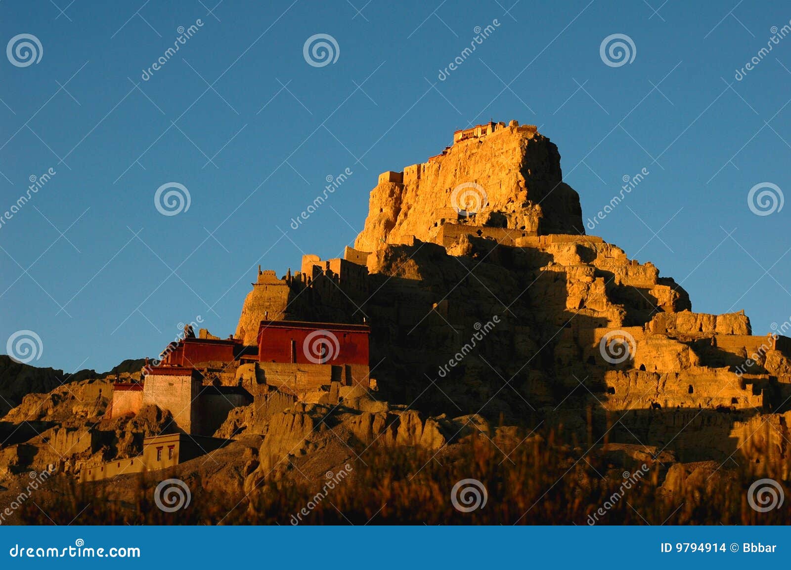 Relics of an Ancient Tibetan Castle Stock Photo - Image of famous, blue ...