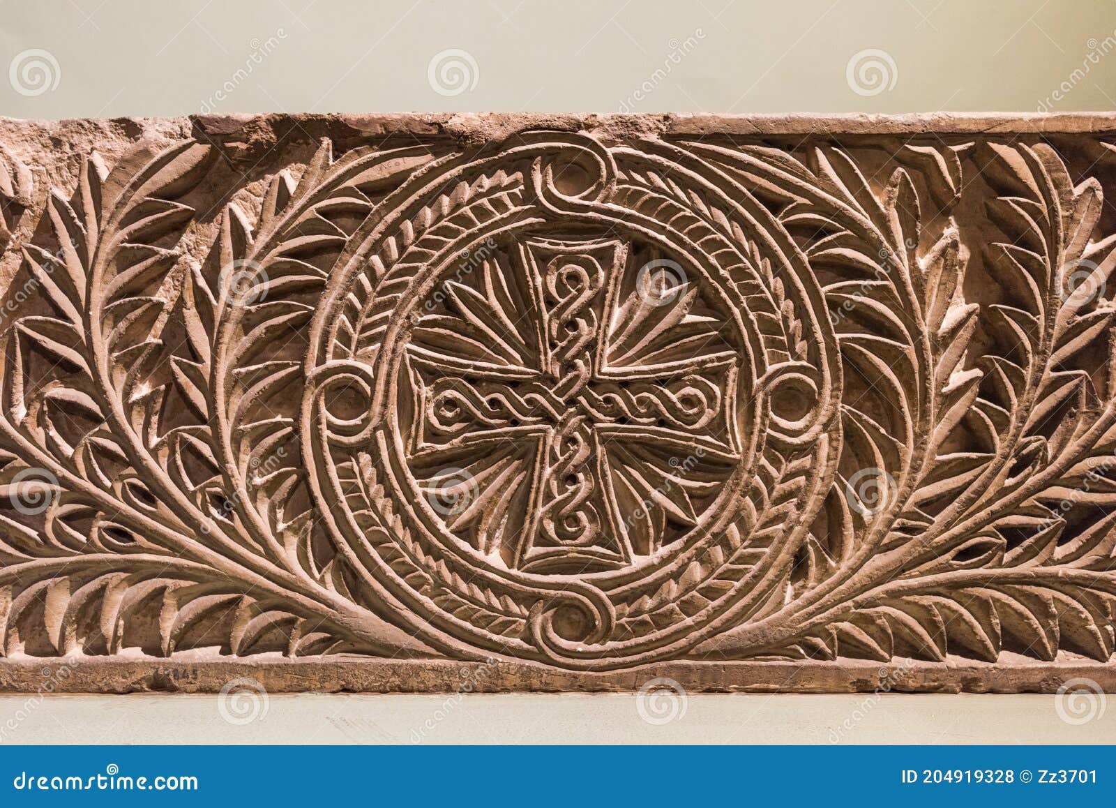 Coptic Cross On A Wooden Pew Inside The Cavern Church Known As Abu ...