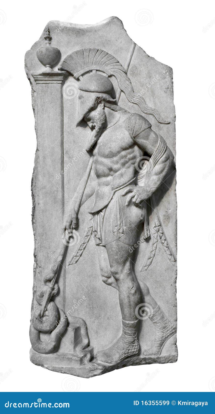 Relief of and Ancient Greek Warrior Stock Image - Image of isolated ...