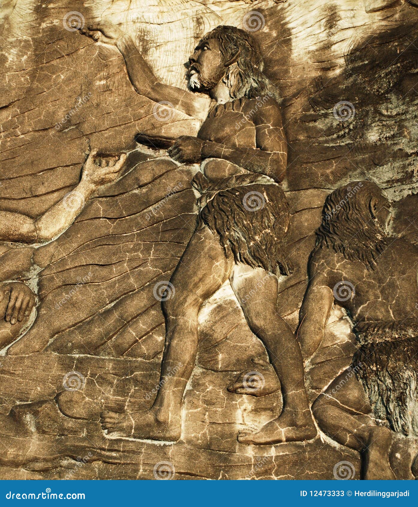 Relief of Ancient Human stock image. Image of java, indonesia - 12473333