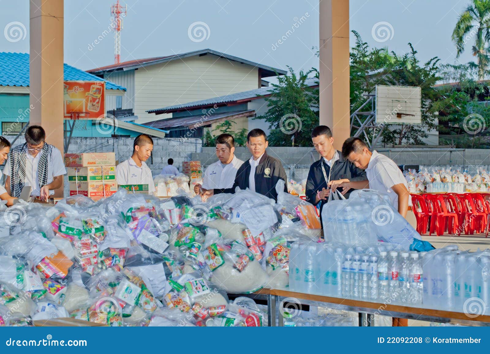 Relief Bags for Flood Sufferers Editorial Stock Photo - Image of ...