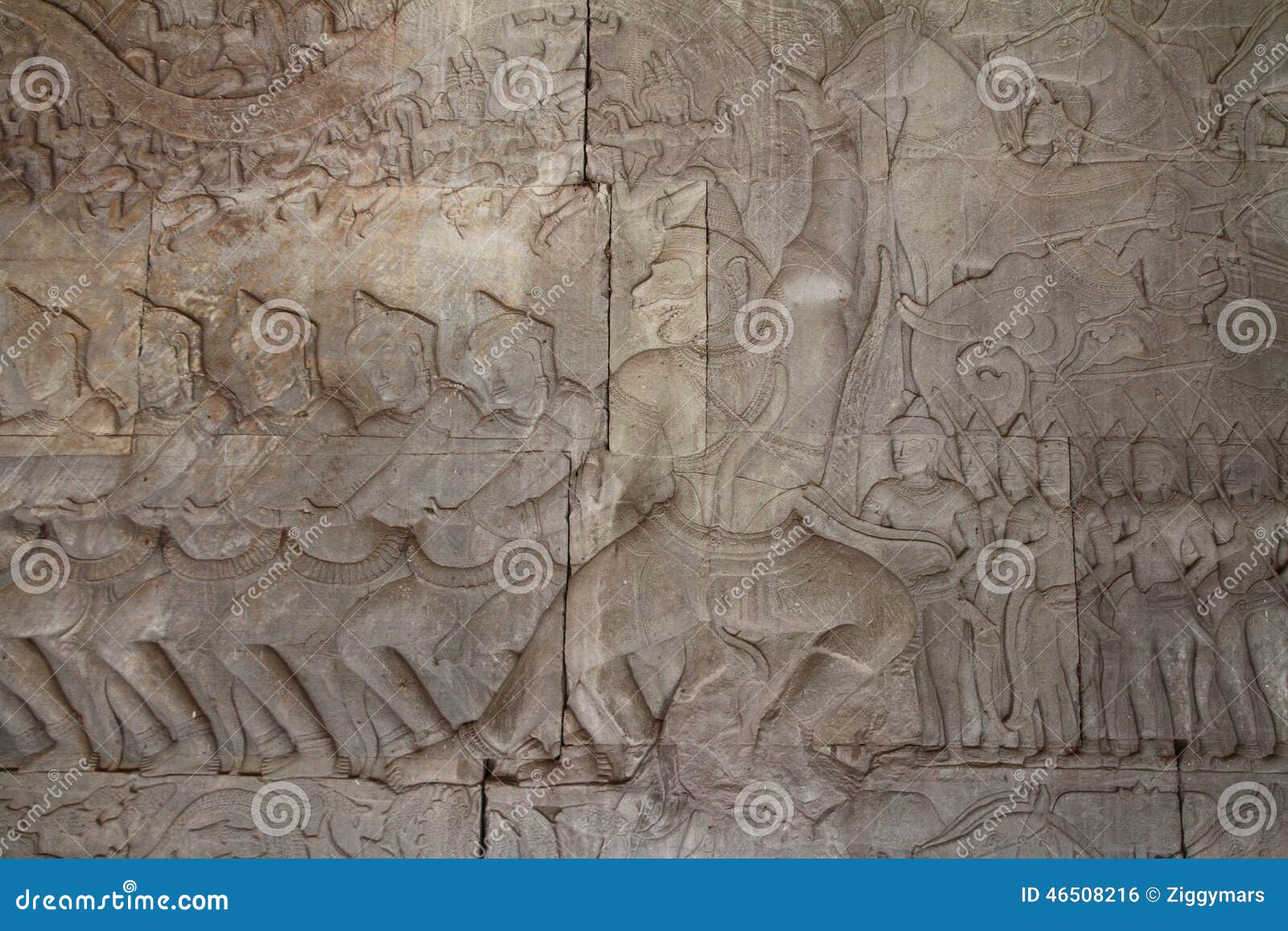 Relief of the Churning of the Ocean of Milk Stock Photo - Image of ...
