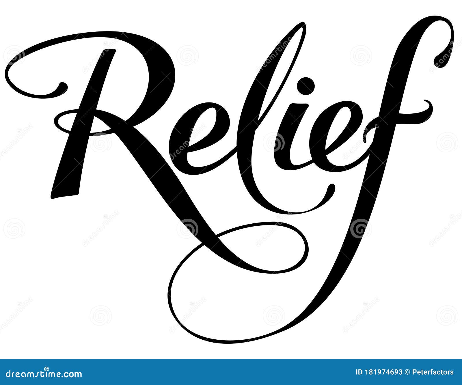 Relief - Custom Calligraphy Text Stock Vector - Illustration of elegant ...