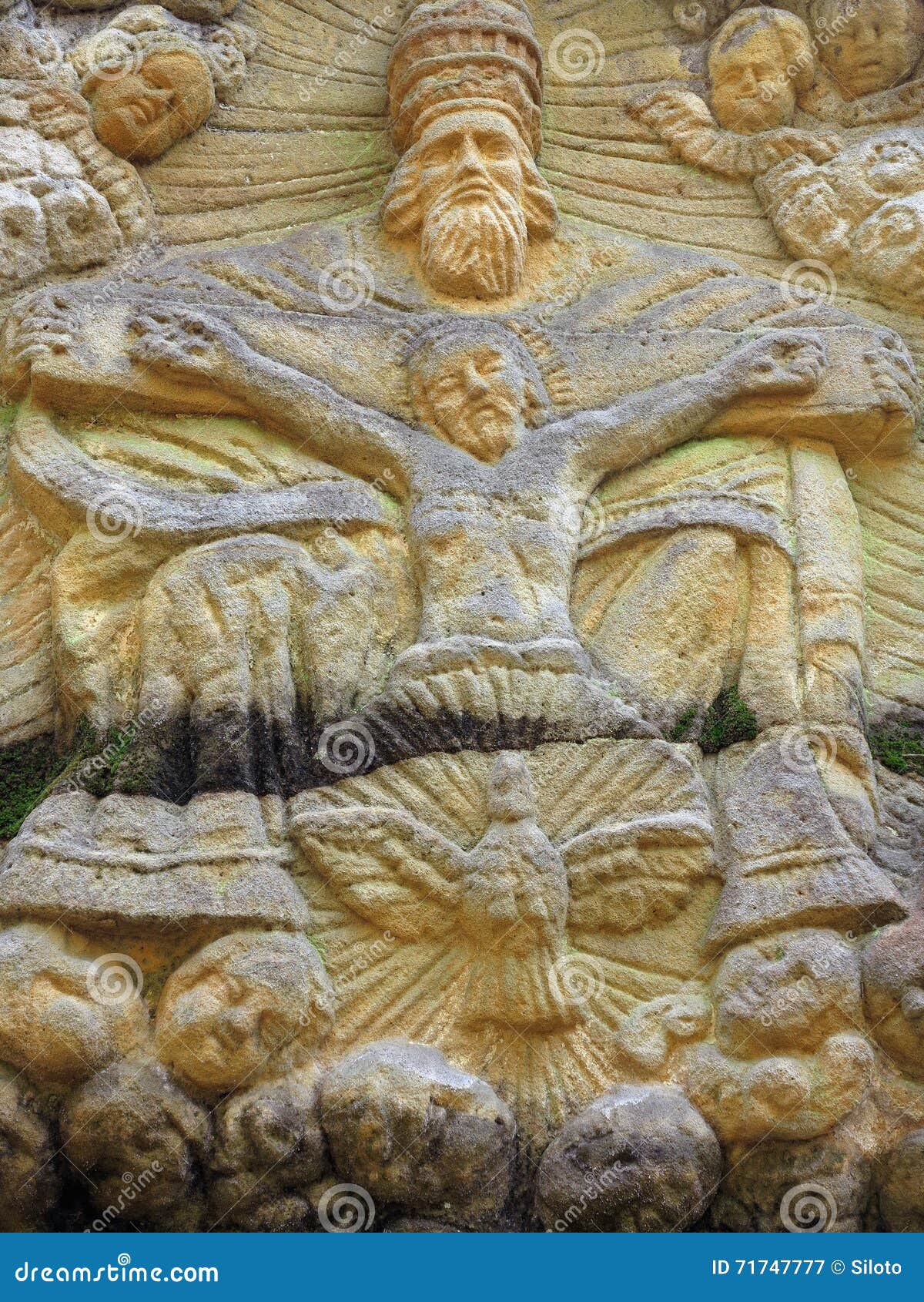Relief of the Holy Trinity - Stone Altar Carved in Sandstone Cliff in ...