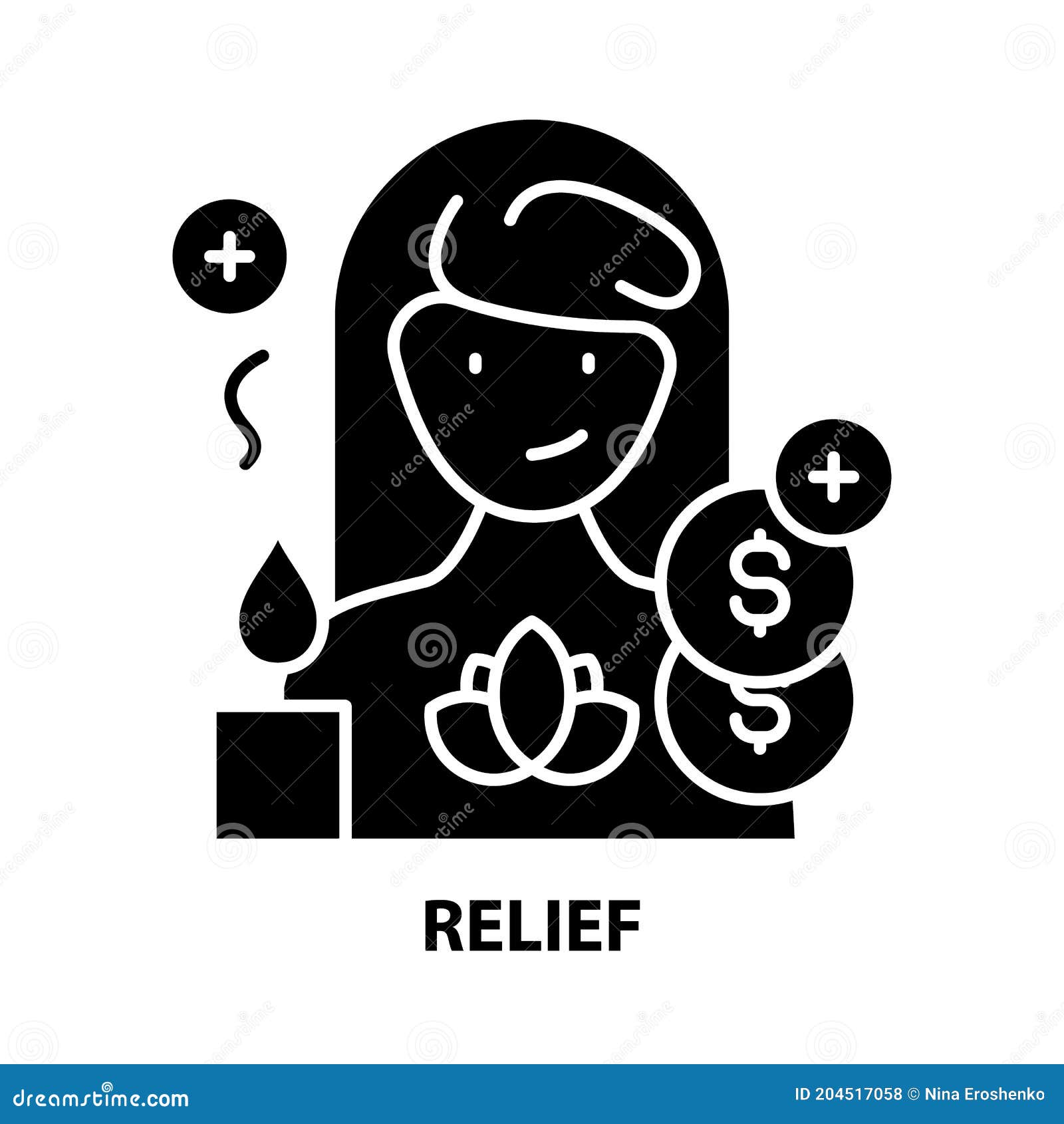Relief Icon, Black Vector Sign with Editable Strokes, Concept ...