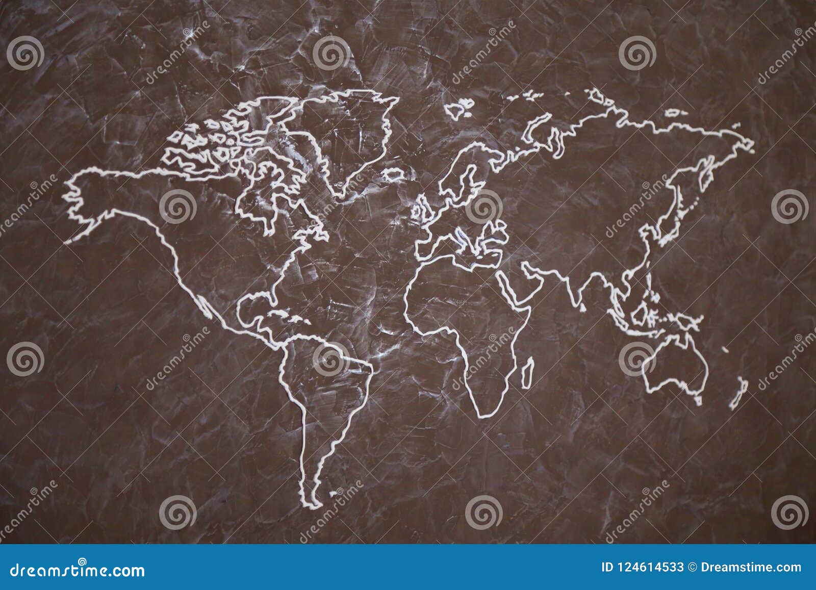 World Map on the Wall with Plaster Stock Image - Image of creativeness ...