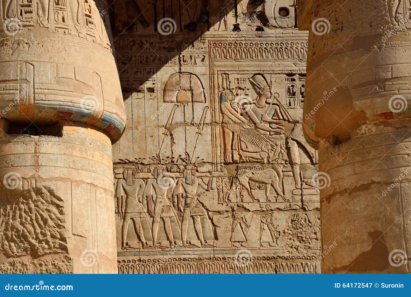 Relief at Mortuary Temple of Ramses III Stock Image - Image of mortuary ...