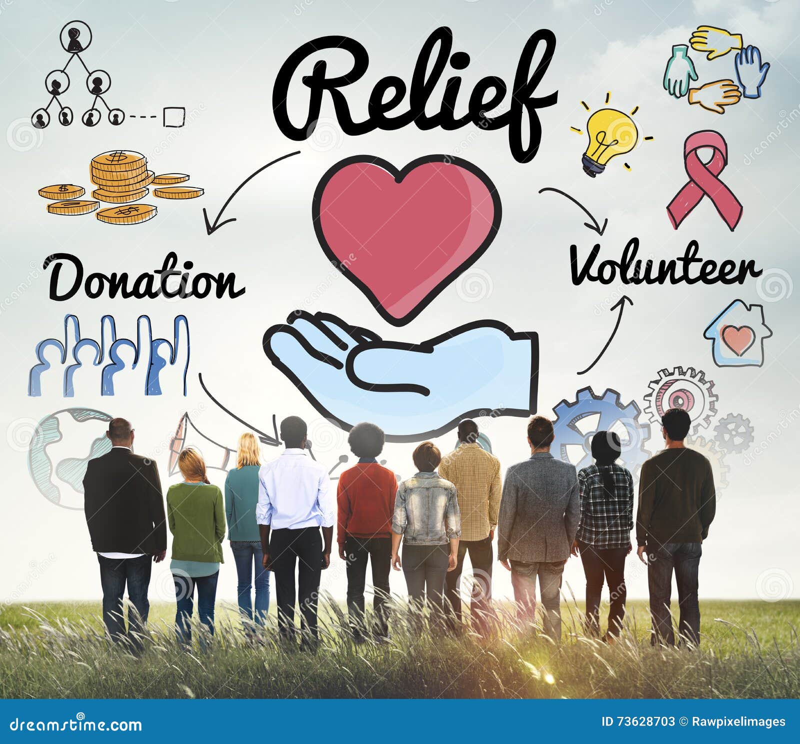Relief Relaxation Charity Assistance Support Giving Concept Stock Image ...