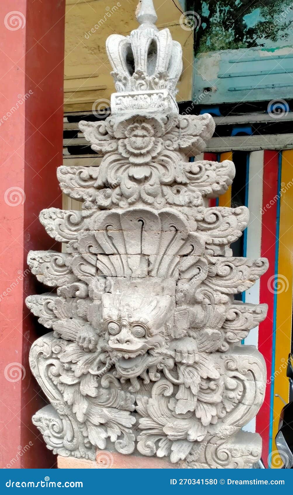 A Relief Statue in Front of a Shop in Bali Stock Photo - Image of ...