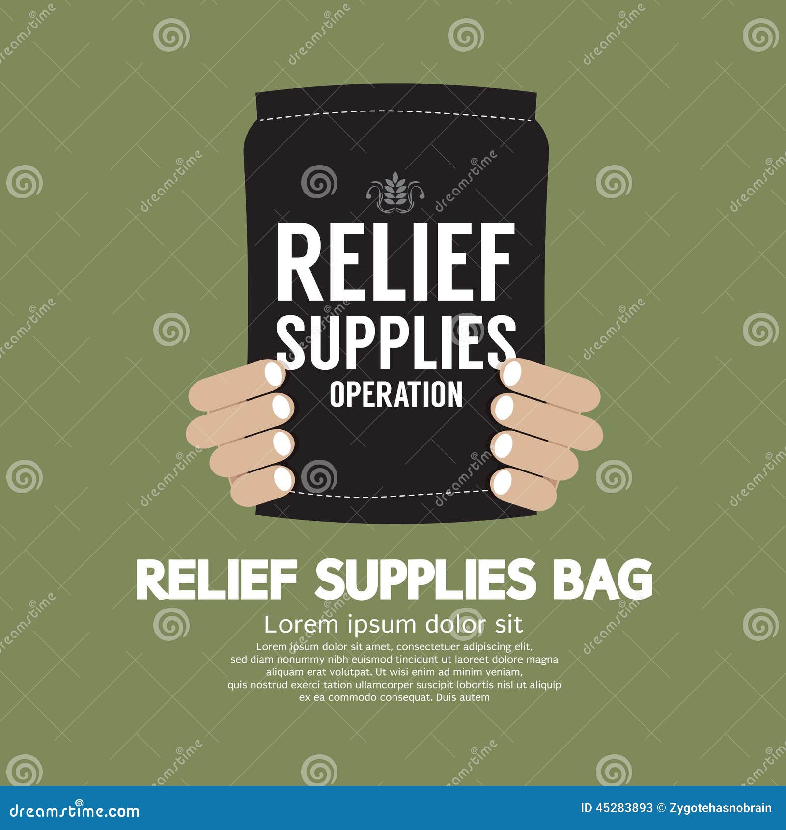 Relief Supplies Bag stock vector. Illustration of design - 45283893