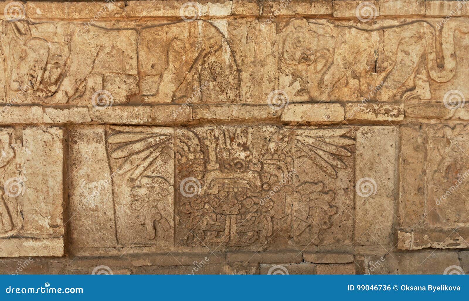 Relief in Tula, Mesoamerican Archaeological Site. Mexico Stock Photo ...