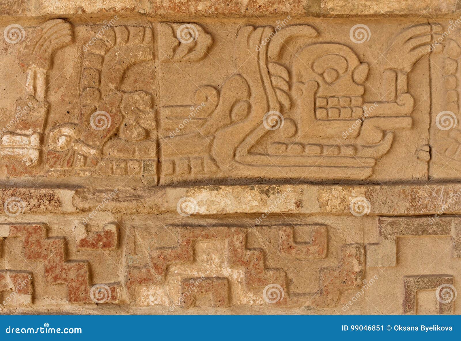 Relief in Tula, Mesoamerican Archaeological Site. Mexico Stock Image ...