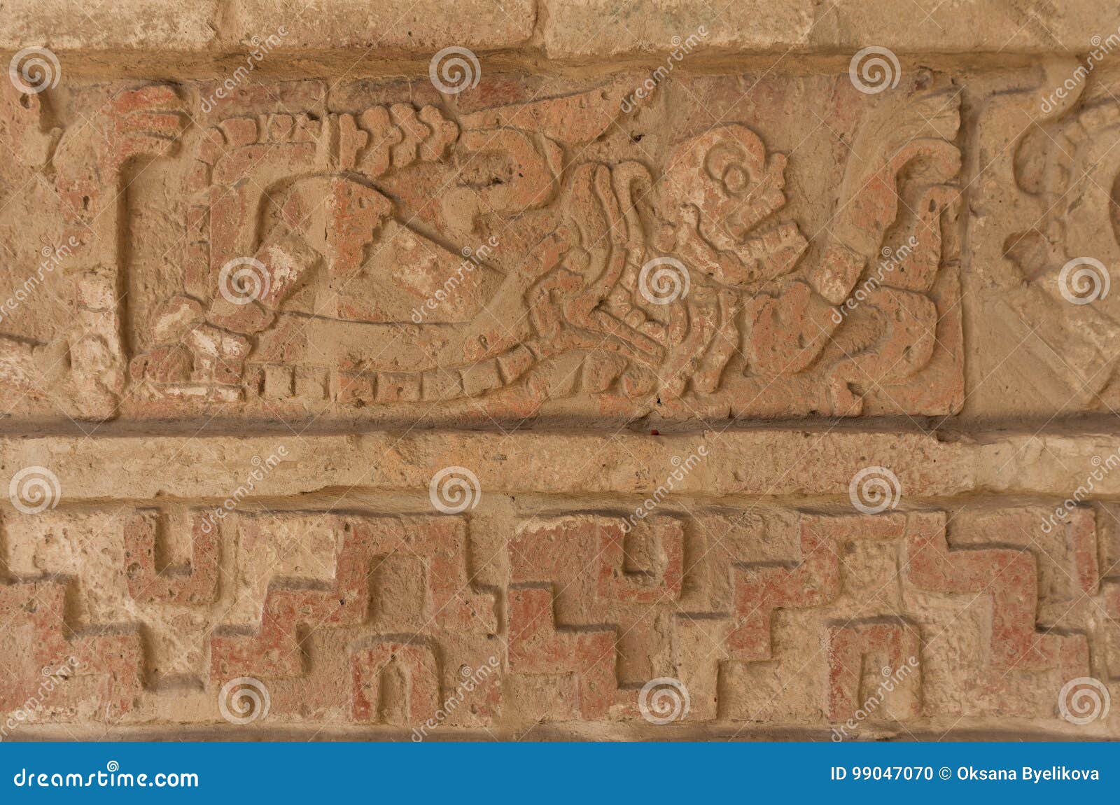Relief in Tula, Mesoamerican Archaeological Site. Mexico Stock Photo ...