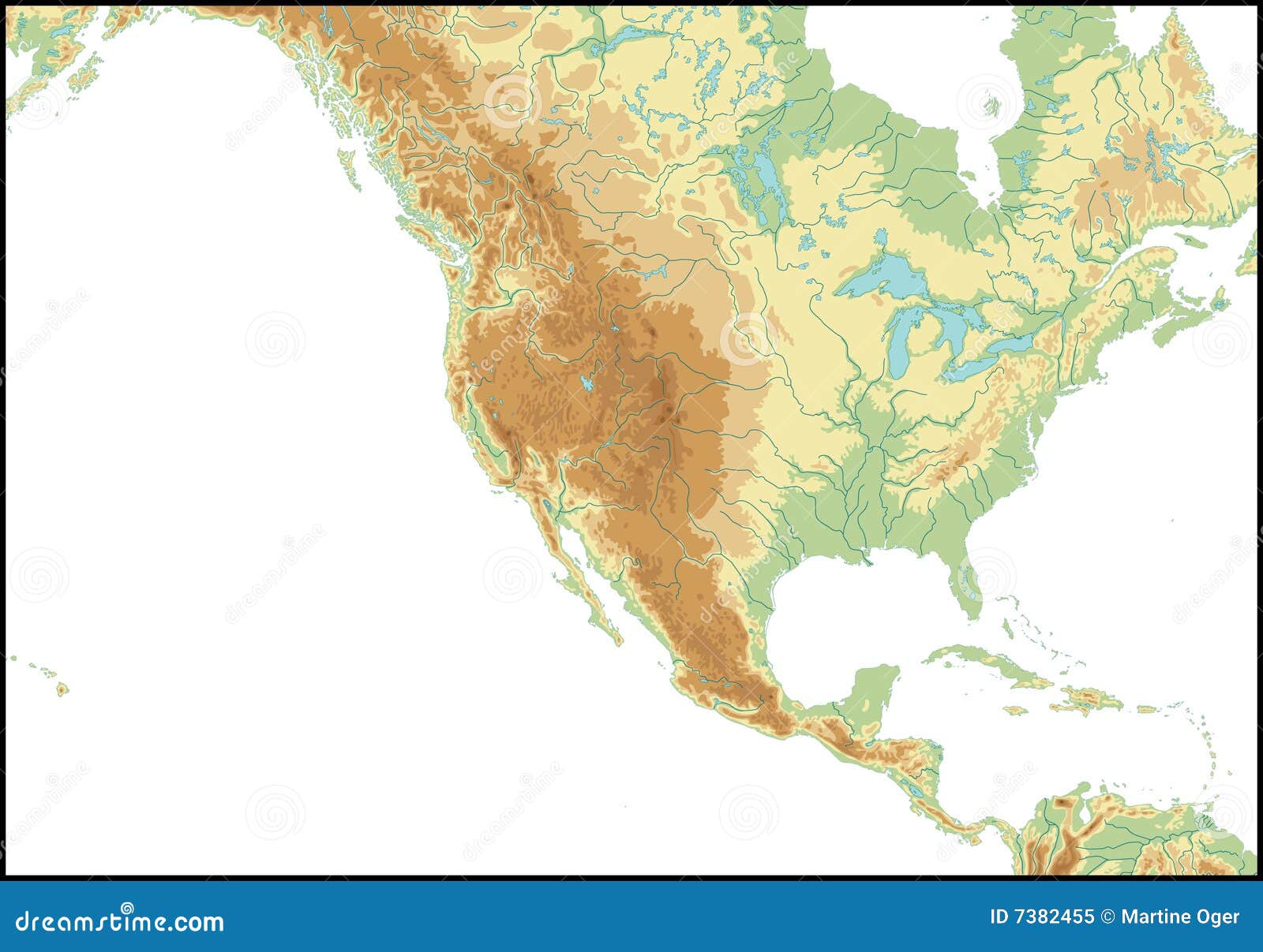 Relief of USA. stock vector. Illustration of embossed - 7382455