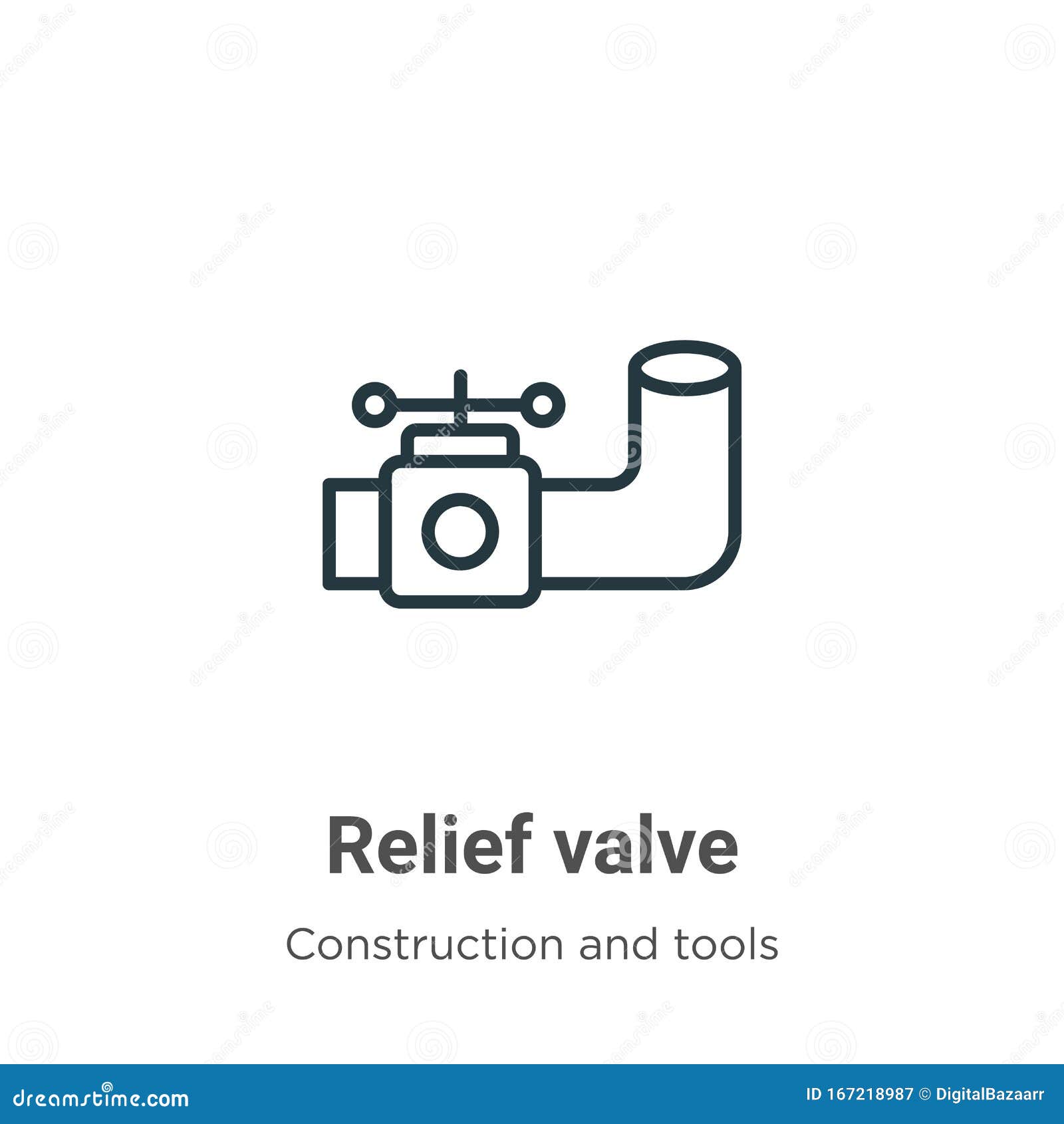 Relief Valve Outline Vector Icon. Thin Line Black Relief Valve Icon ...