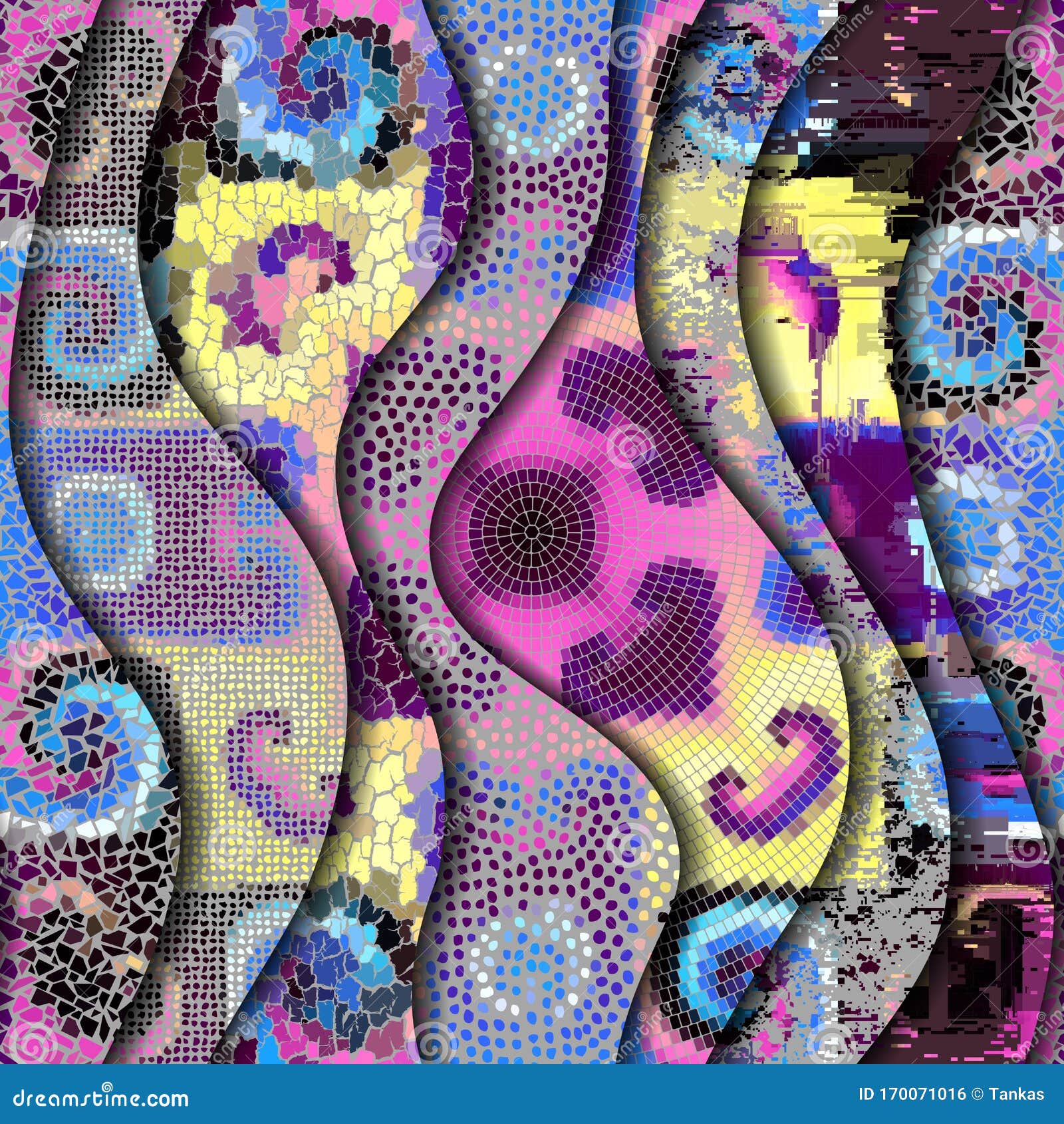 Relief Waves of Ornamental Mosaic Tile Patterns Stock Vector ...