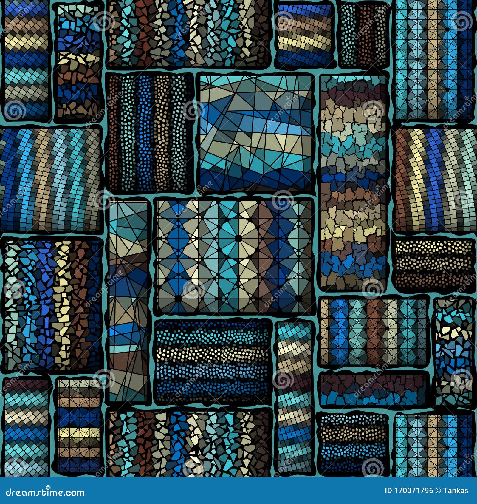 Relief Waves of Ornamental Mosaic Tile Patterns Stock Vector ...