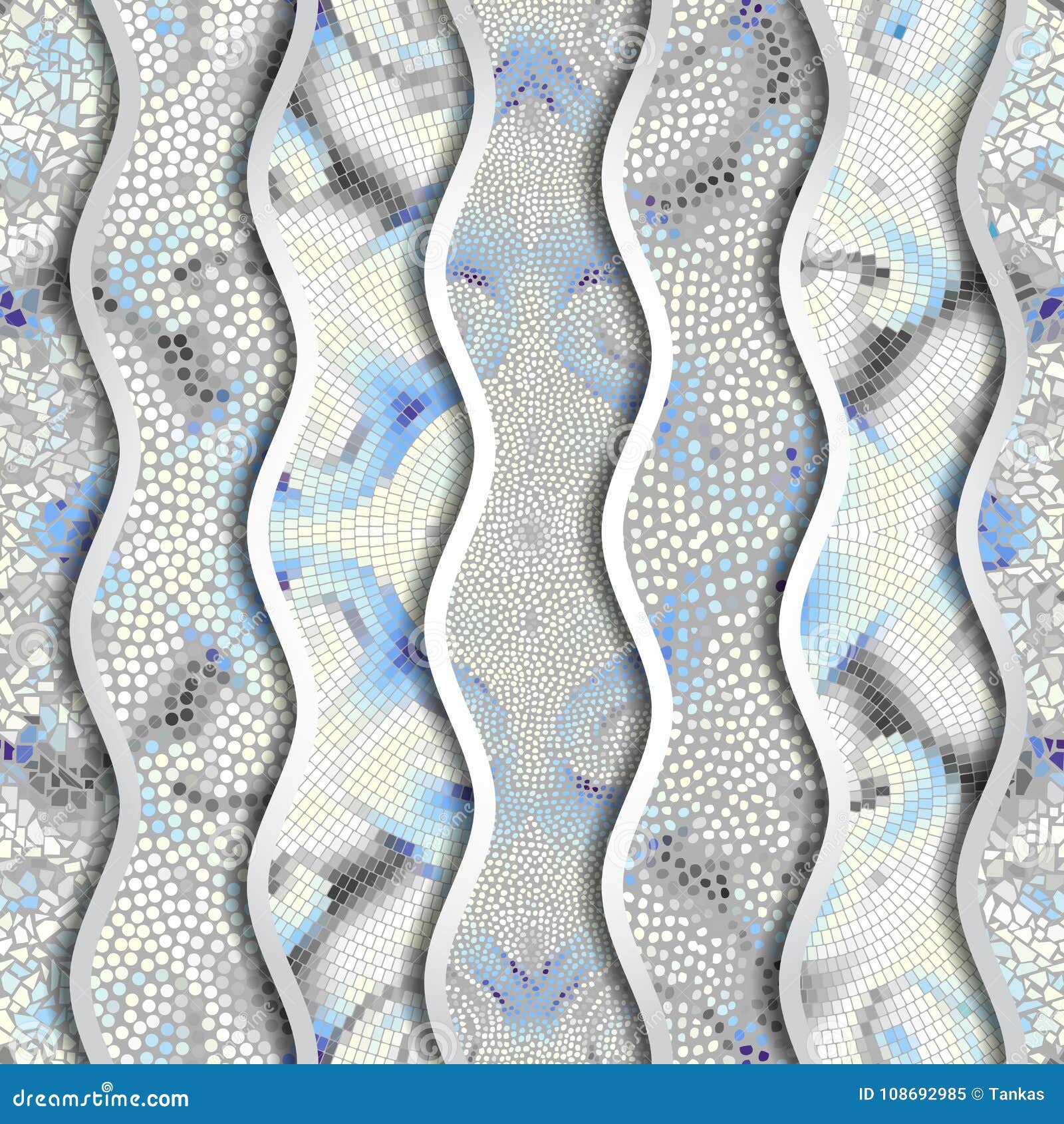 Relief Waves of Ornamental Mosaic Tile Patterns Stock Vector ...