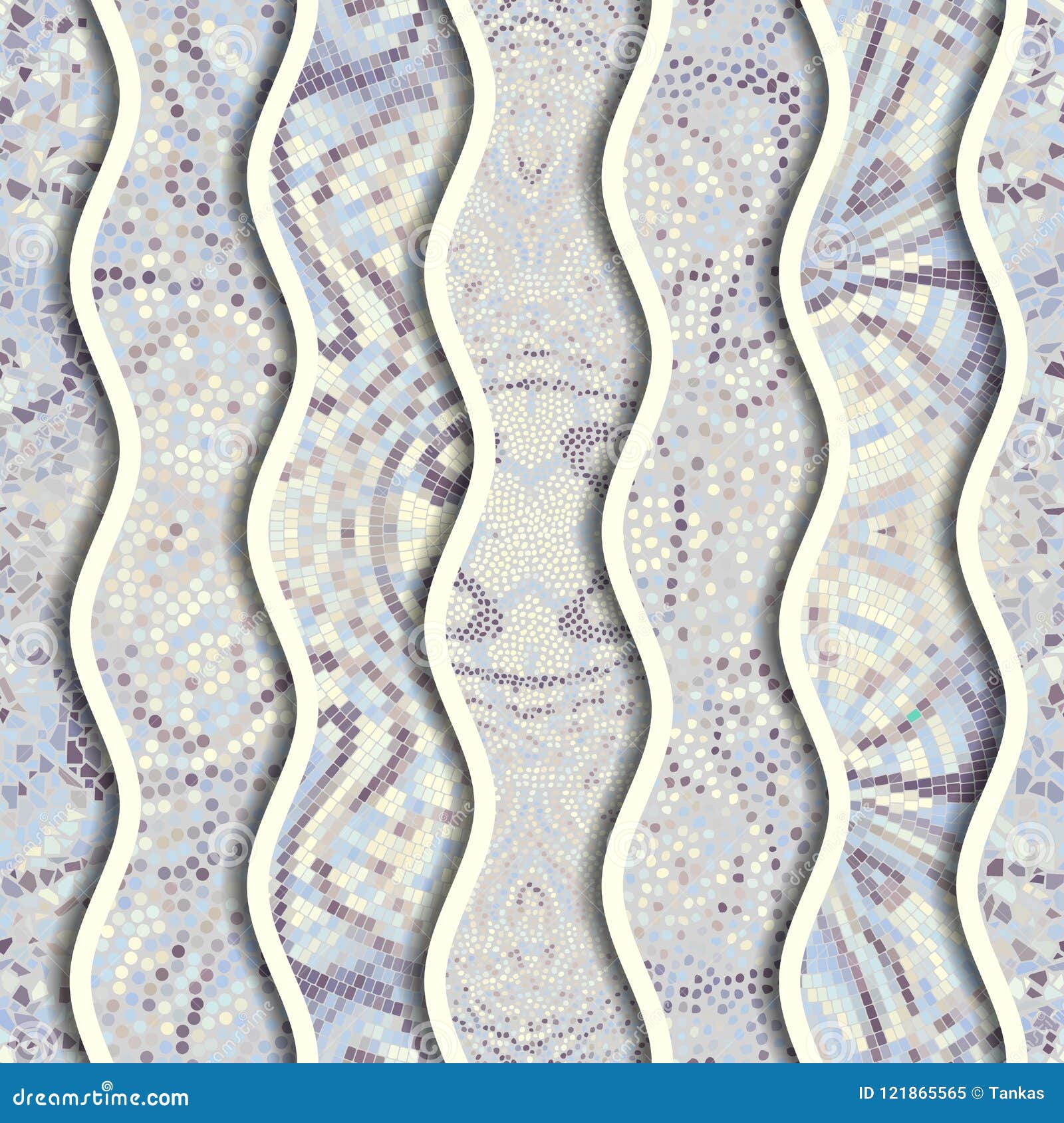 Relief Waves of Ornamental Mosaic Tile Patterns Stock Vector ...