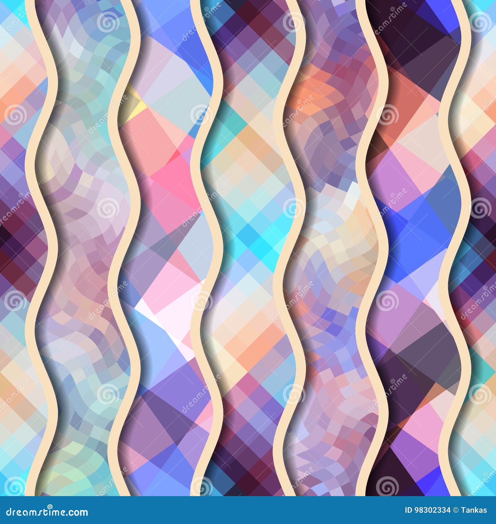 Relief Waves of Ornamental Mosaic Tile Patterns Stock Vector ...