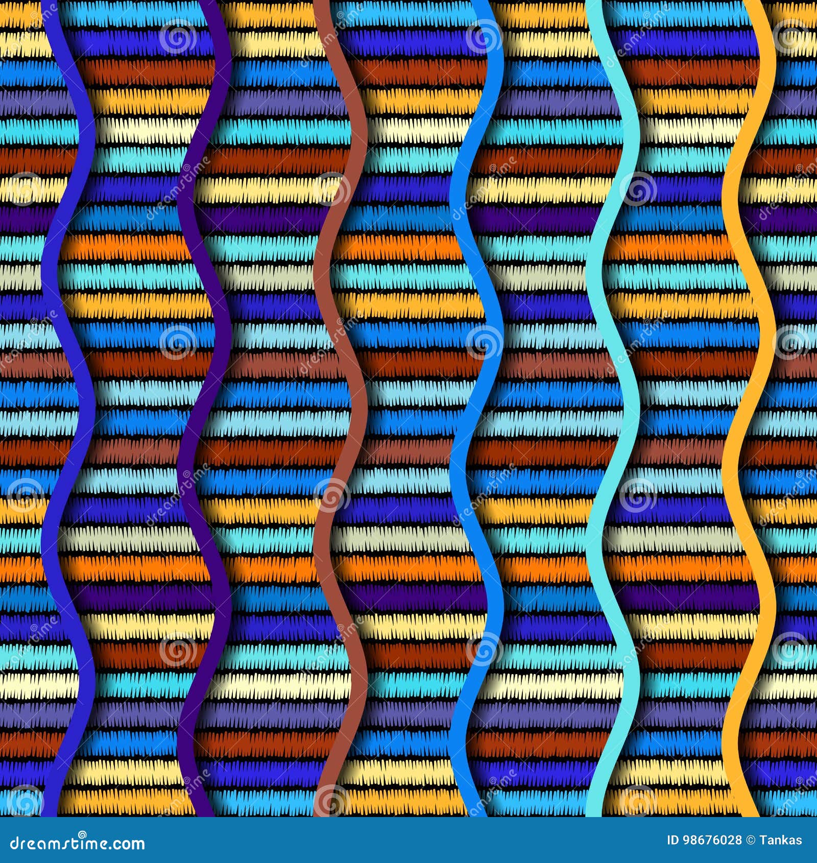 Relief Waves of Ornamental Mosaic Tile Patterns Stock Vector ...