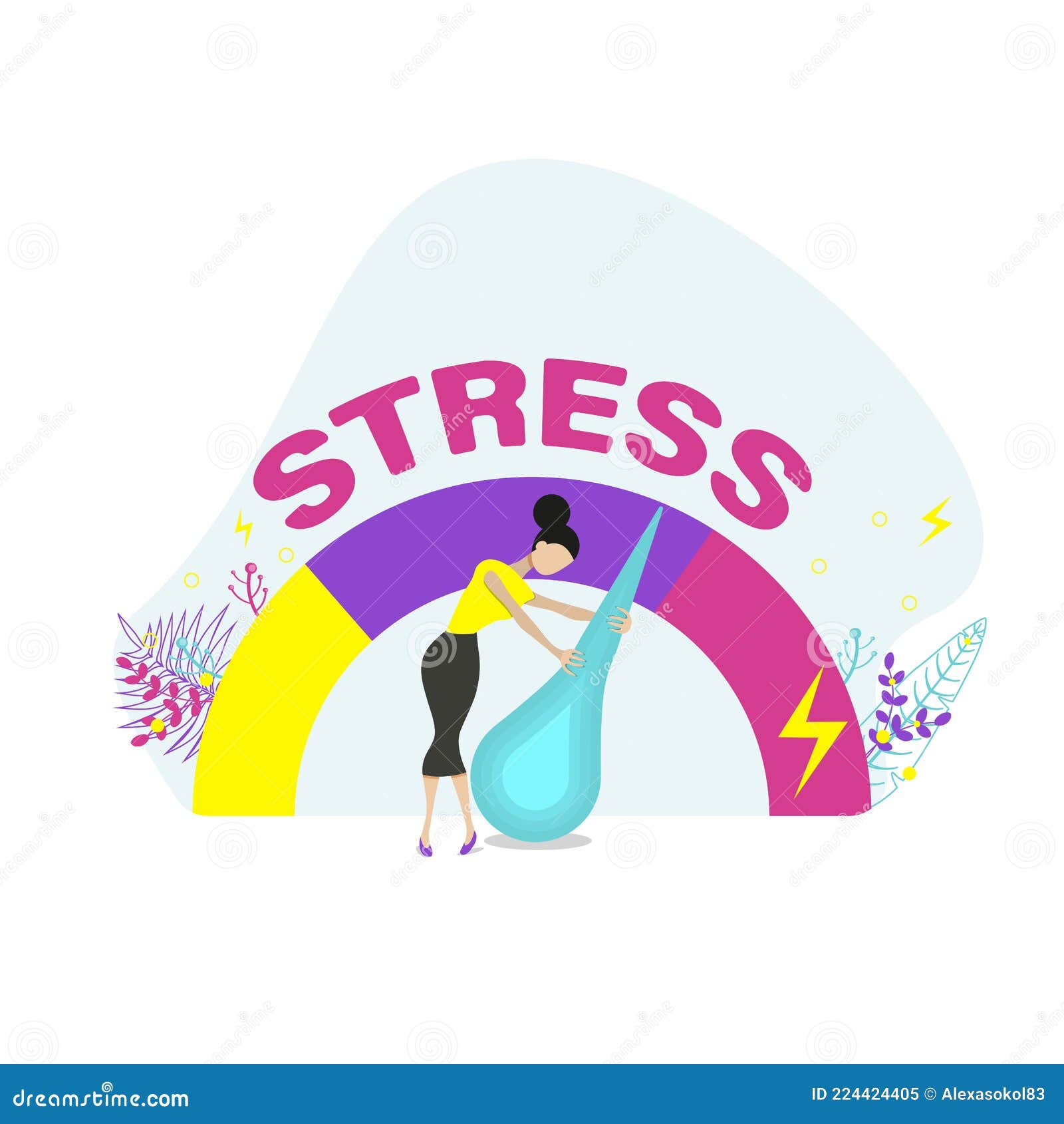 Relieve Stress. Emotional Overload and Burnout Concept Stock Vector ...