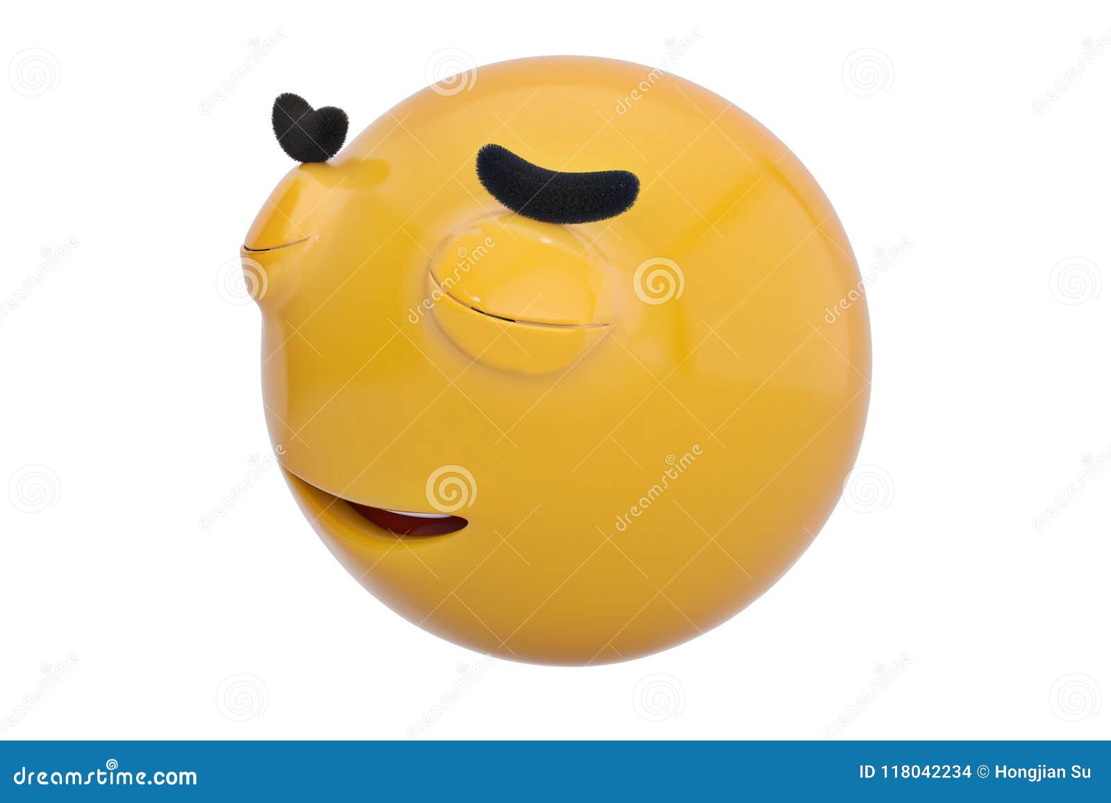 Relieved Face Emoticon.3D Illustration. Stock Illustration ...