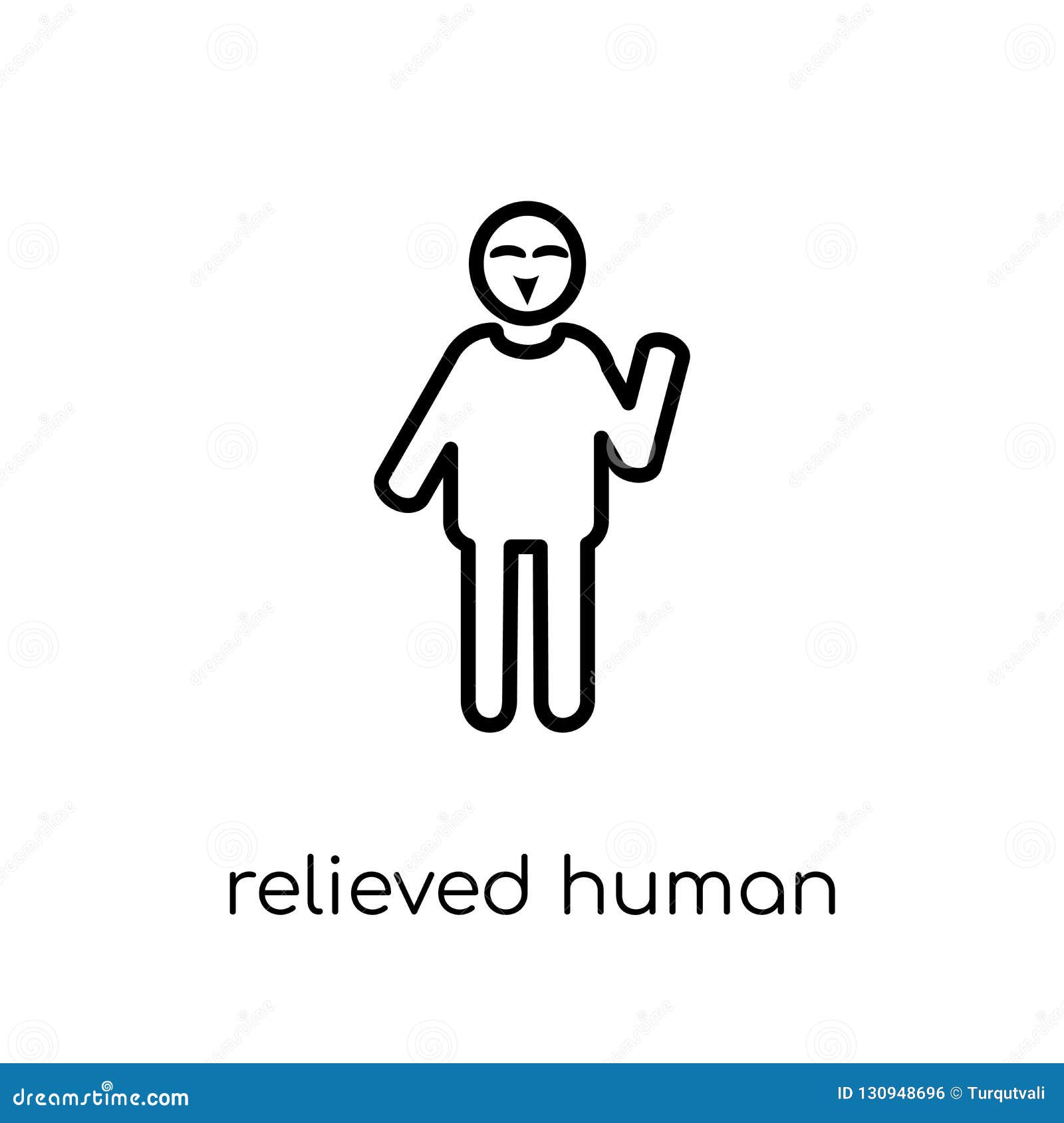 Relieved Human Icon. Trendy Modern Flat Linear Vector Relieved H Stock ...