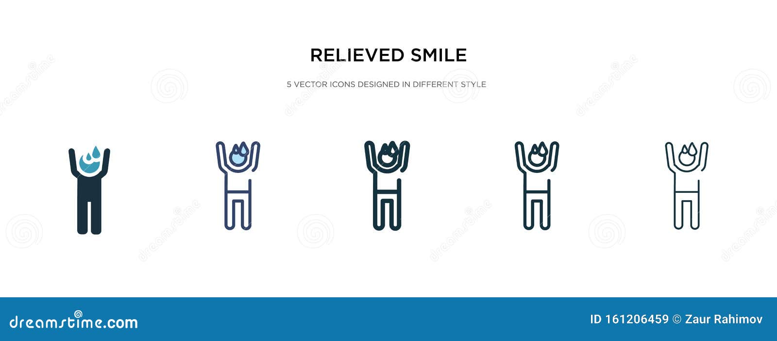 Relieved Smile Icon in Different Style Vector Illustration. Two Colored ...