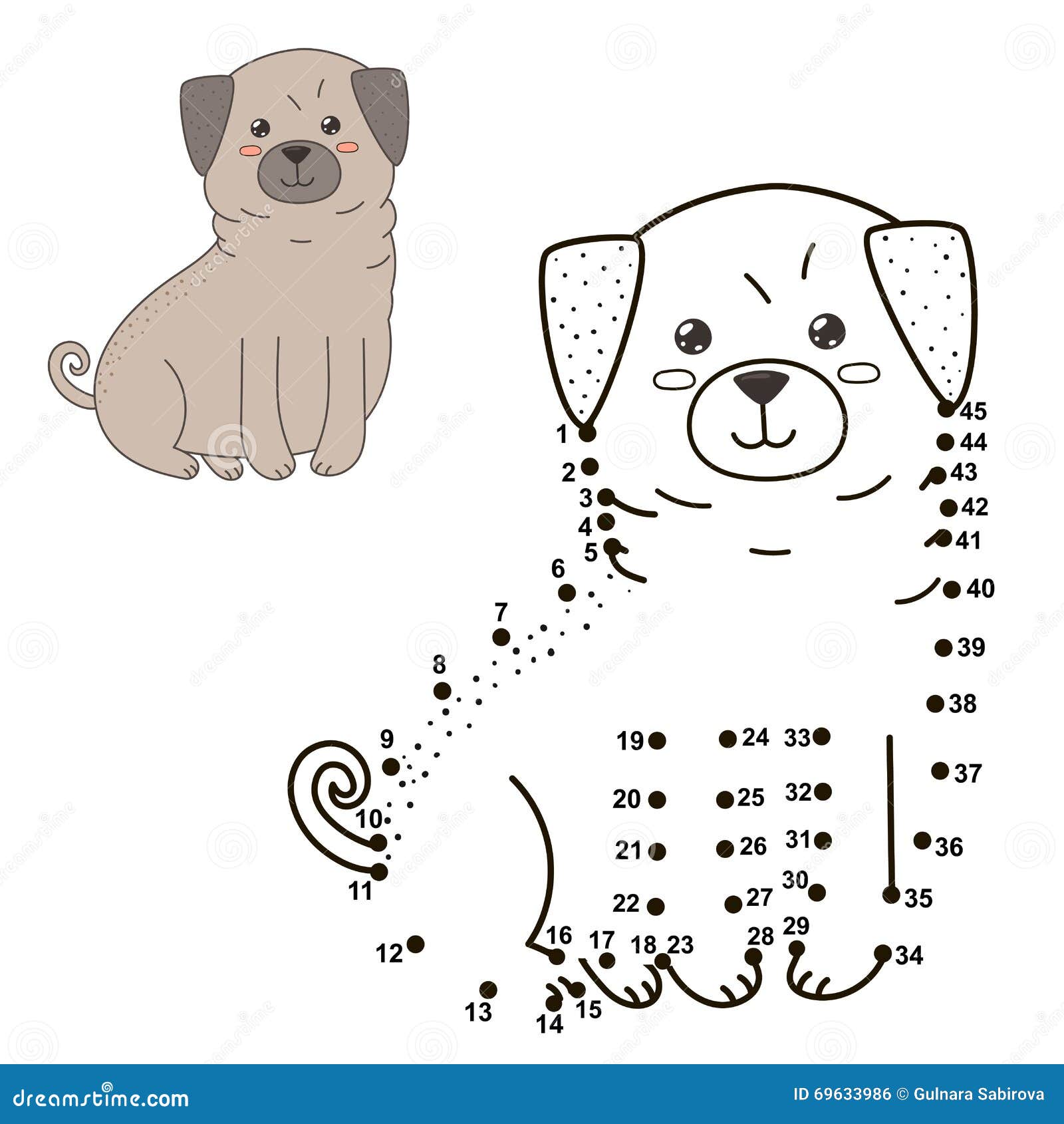 Reliez Les Points Pour Dessiner Le Chien Mignon Et Pour Le Colorer ... Reliez Les Points Pour Dessiner Le Chien Mignon Et Pour Le Colorer ...