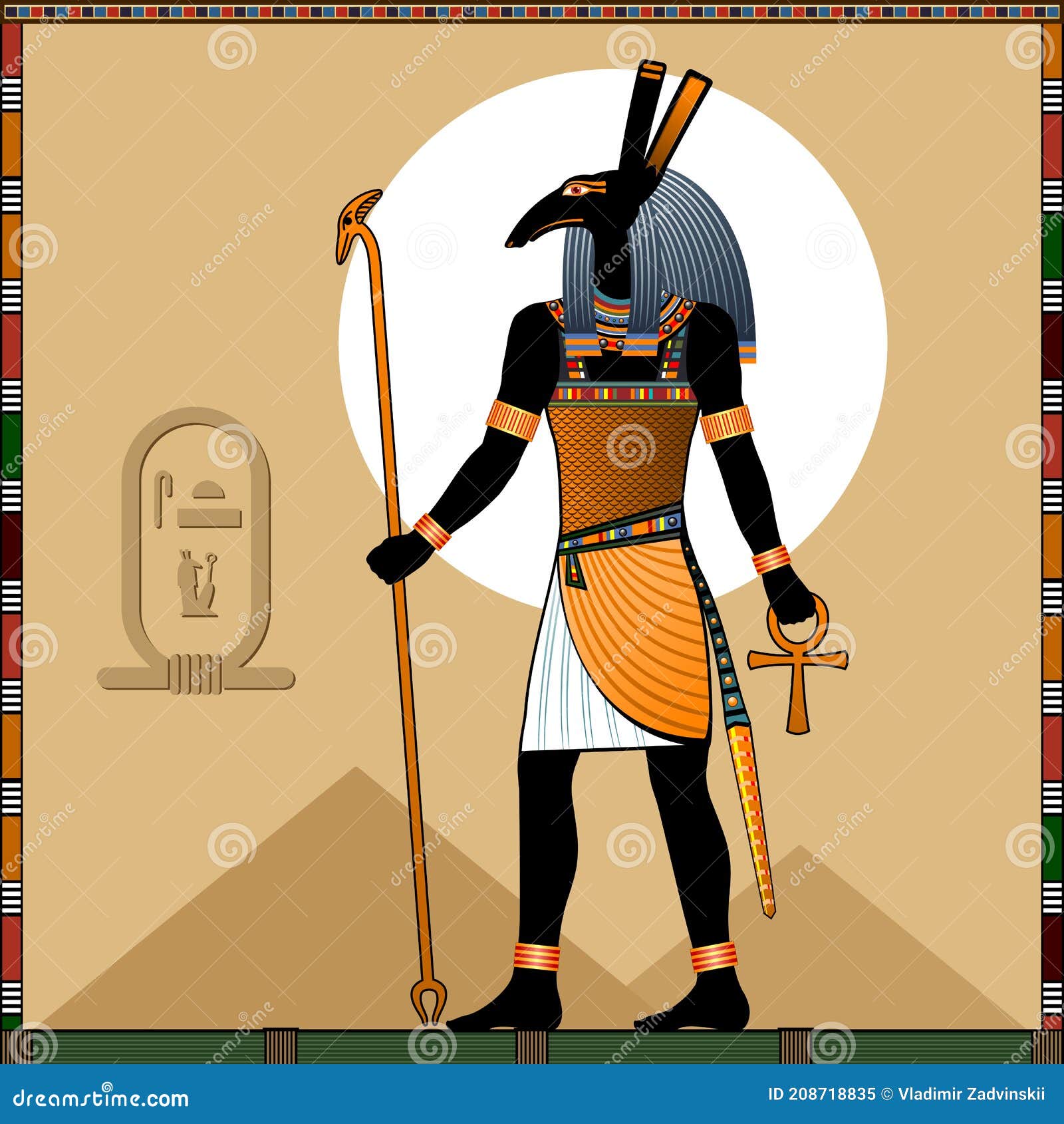 Religion of Ancient Egypt. God Set. Stock Vector - Illustration of ...