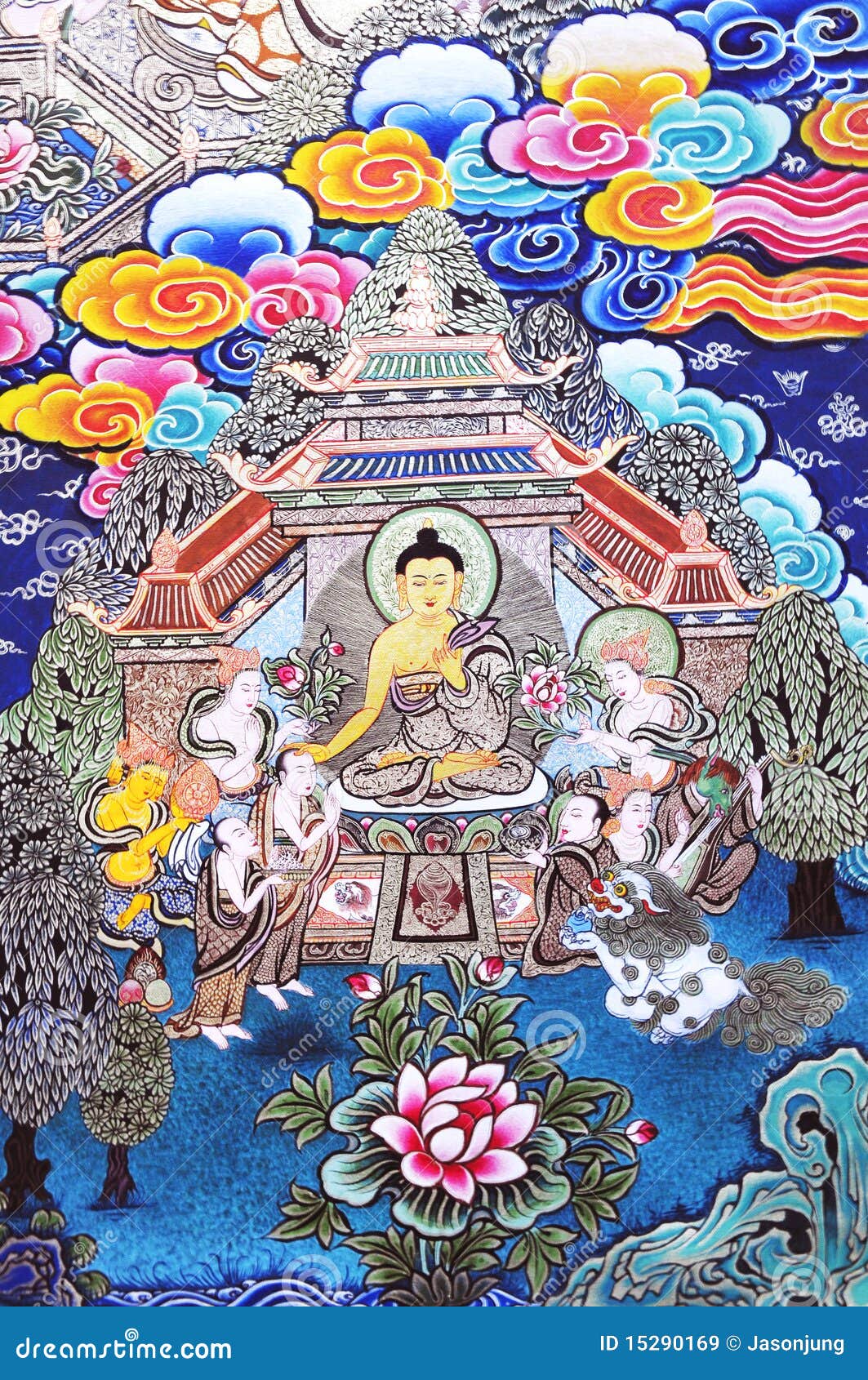 Religion Artwork About Buddhism Royalty Free Stock Images - Image: 15290169