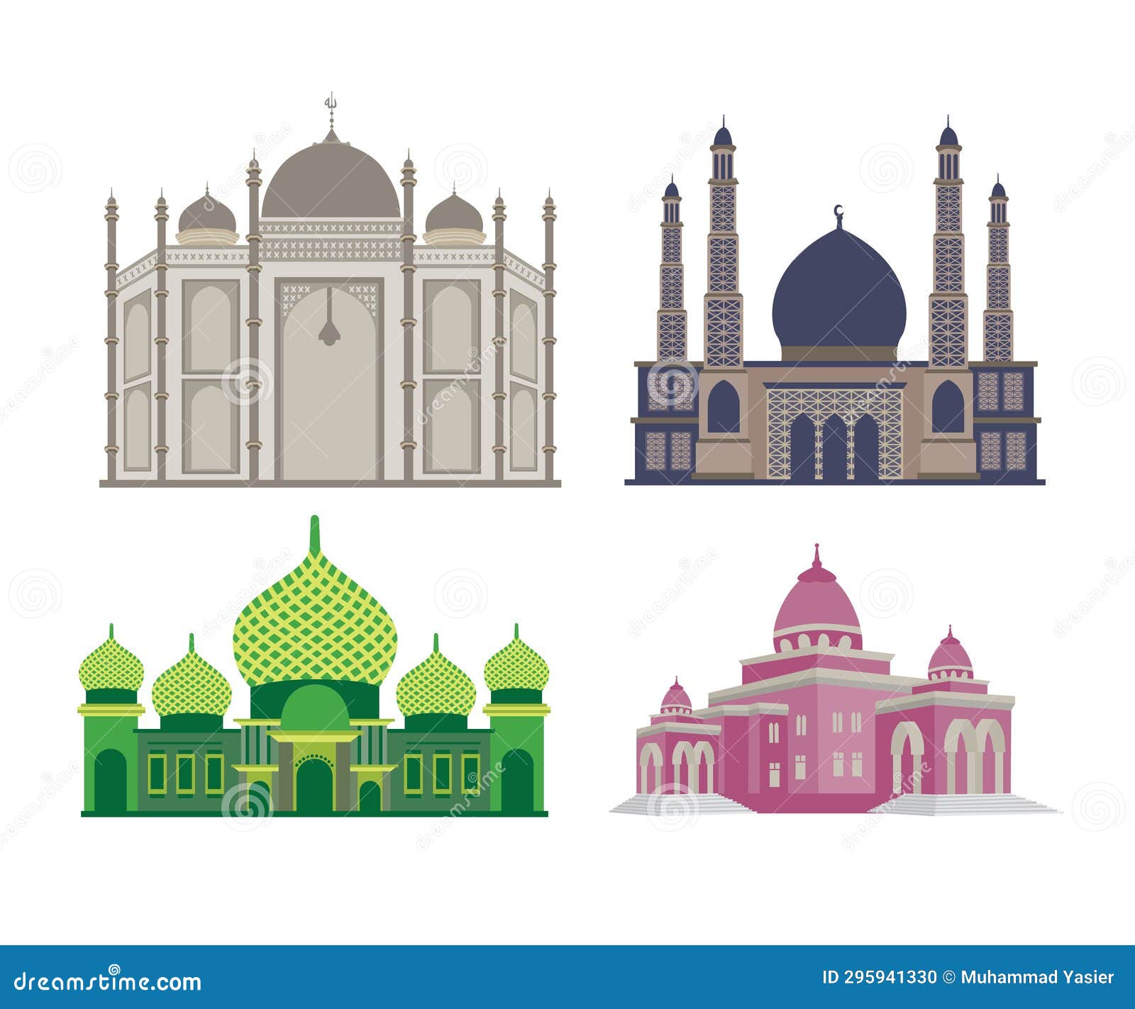 Religion Buildings. Islamic Mosque Arabic Architectural Objects ...