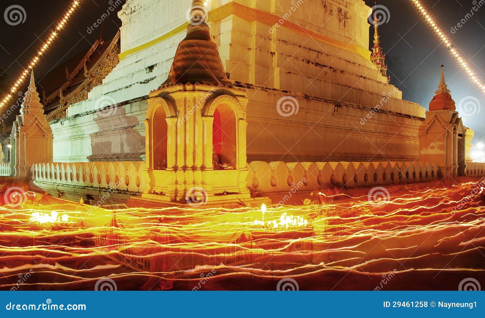 Religion Crowd Walking with Candle Light at Night Stock Photo - Image ...