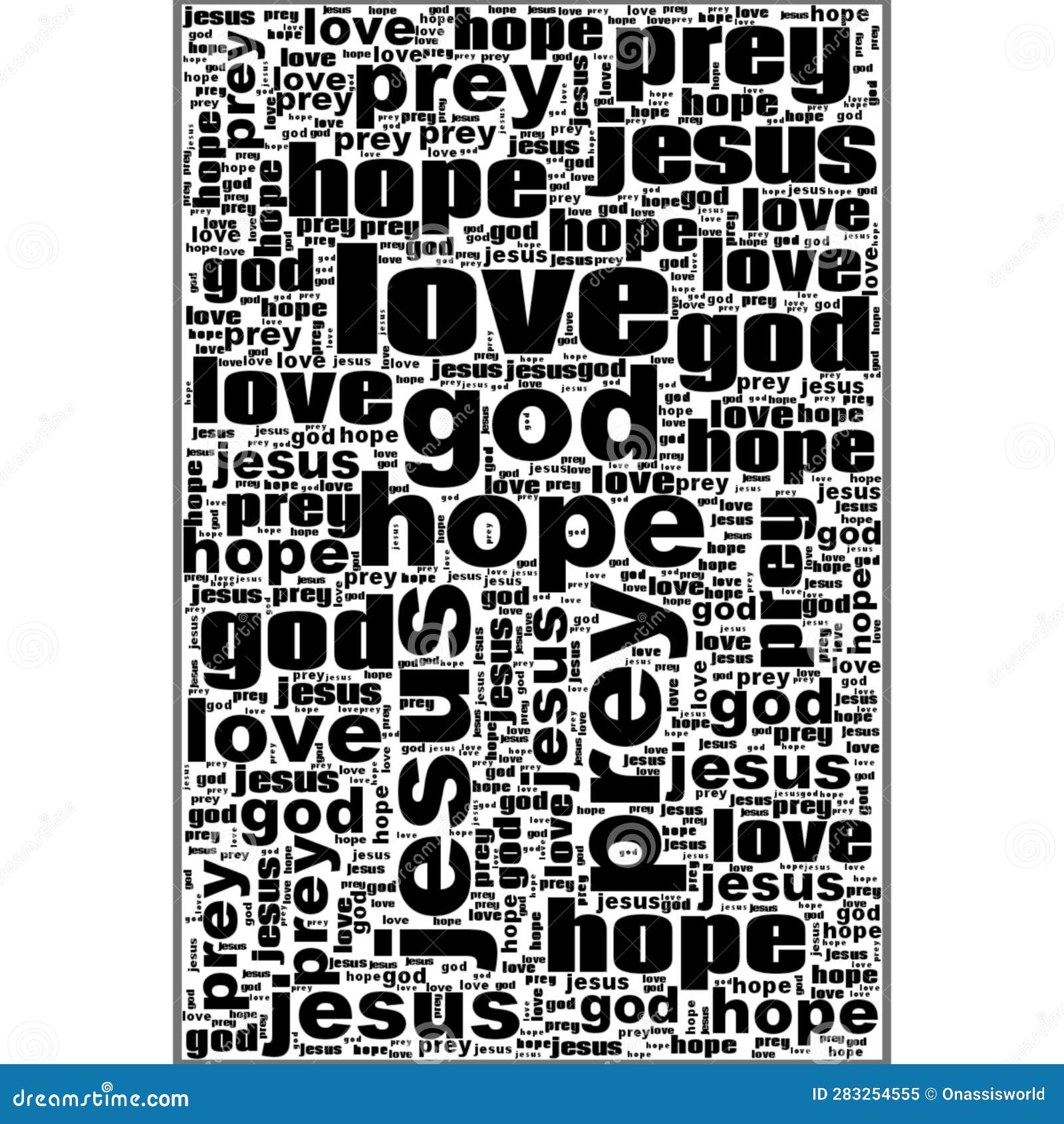 Religion. Hope Prey God Jesus Text Illustration Background Stock ...