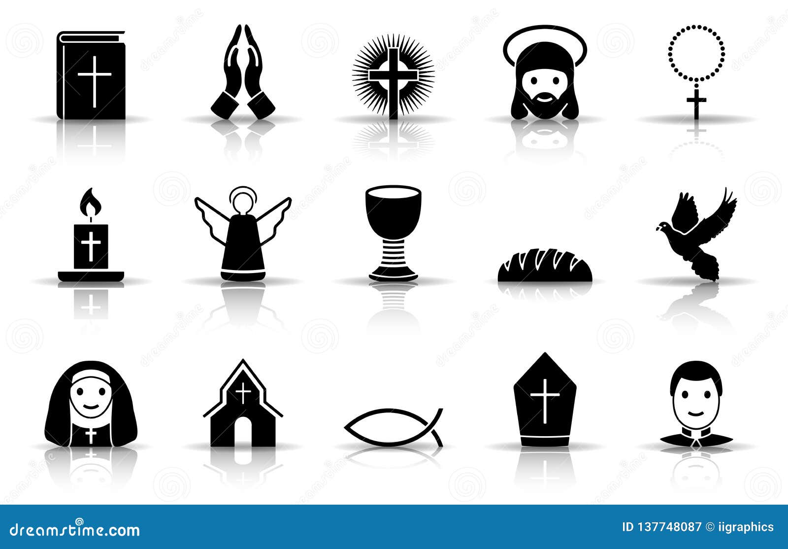 Religion icon set stock illustration. Illustration of jesus - 137748087