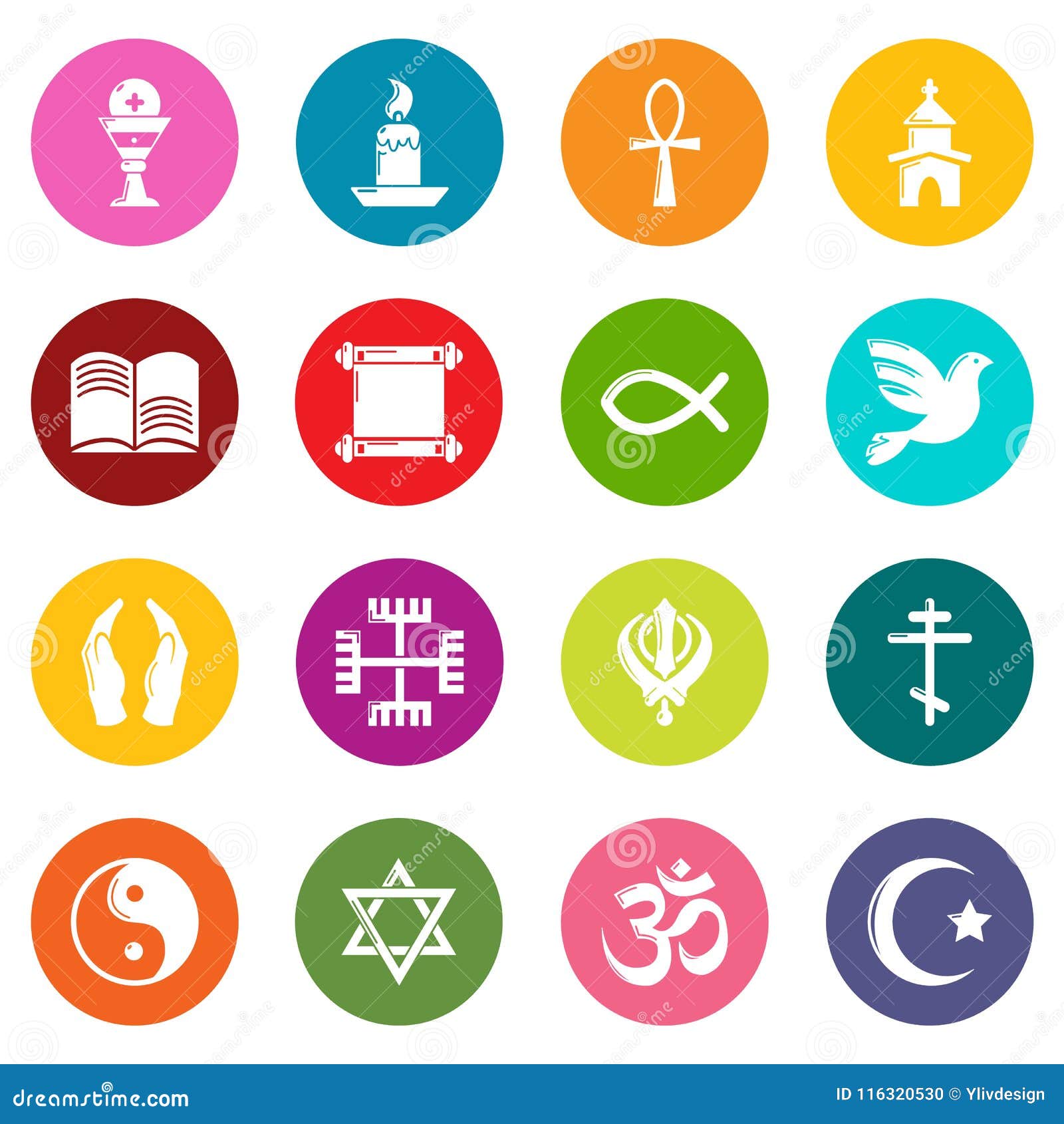 Religion Icons Set Colorful Circles Vector Stock Vector - Illustration ... Religion Icons Set Colorful Circles Vector Stock Vector - Illustration ...