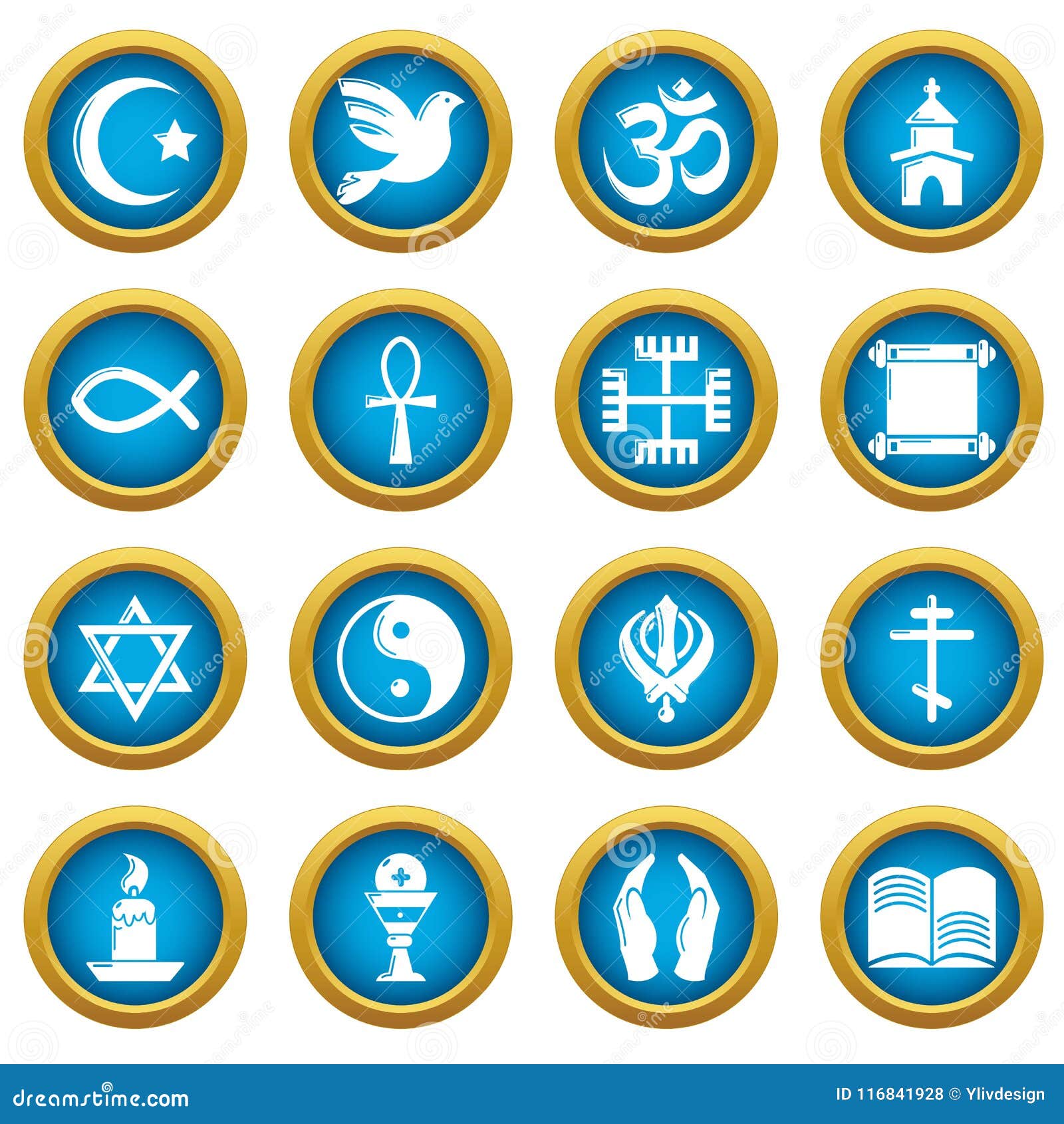 Religion Icons Set, Simple Style Stock Vector - Illustration of moon ...