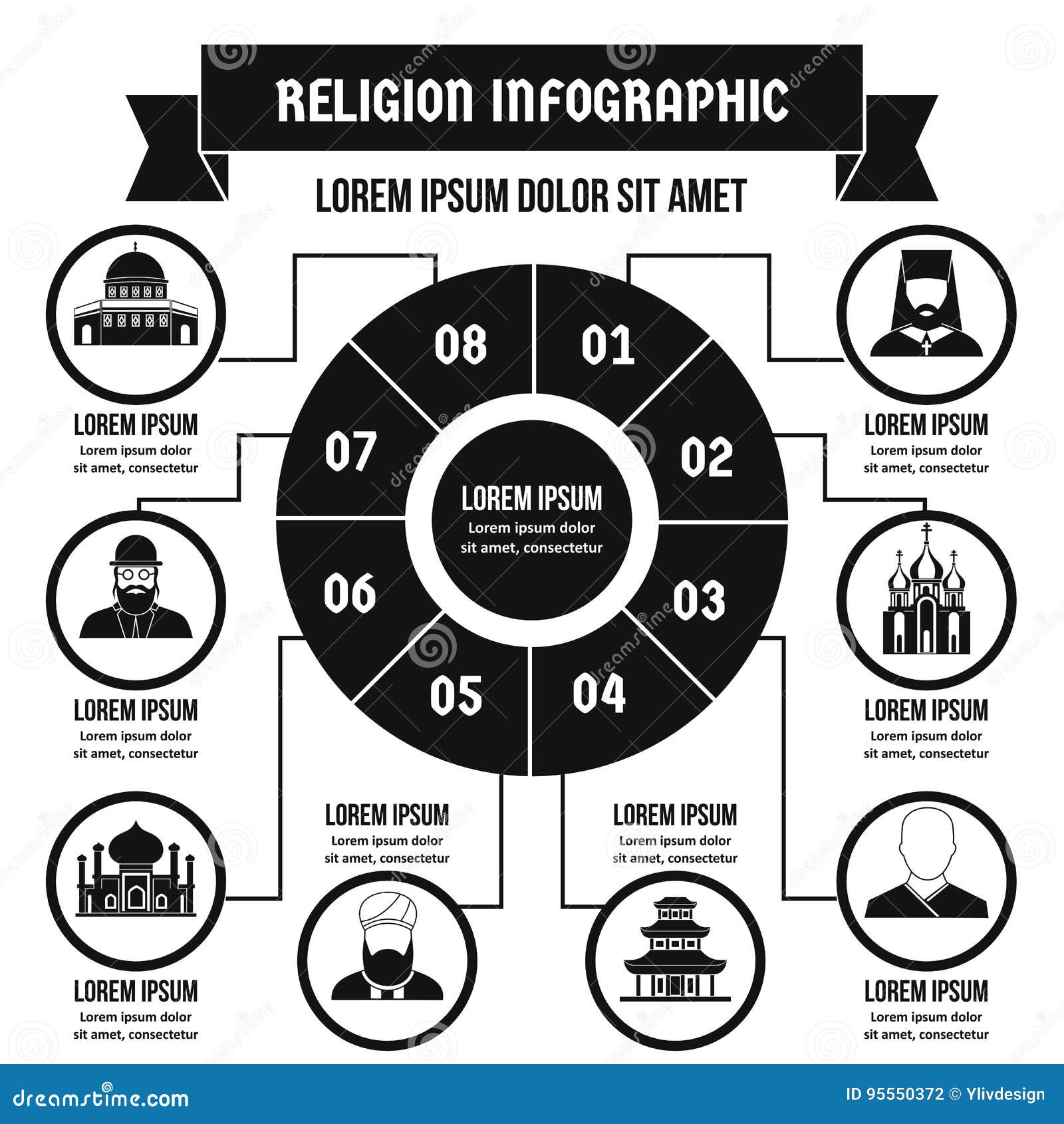 Religion Infographic Concept, Simple Style Stock Vector - Illustration ...