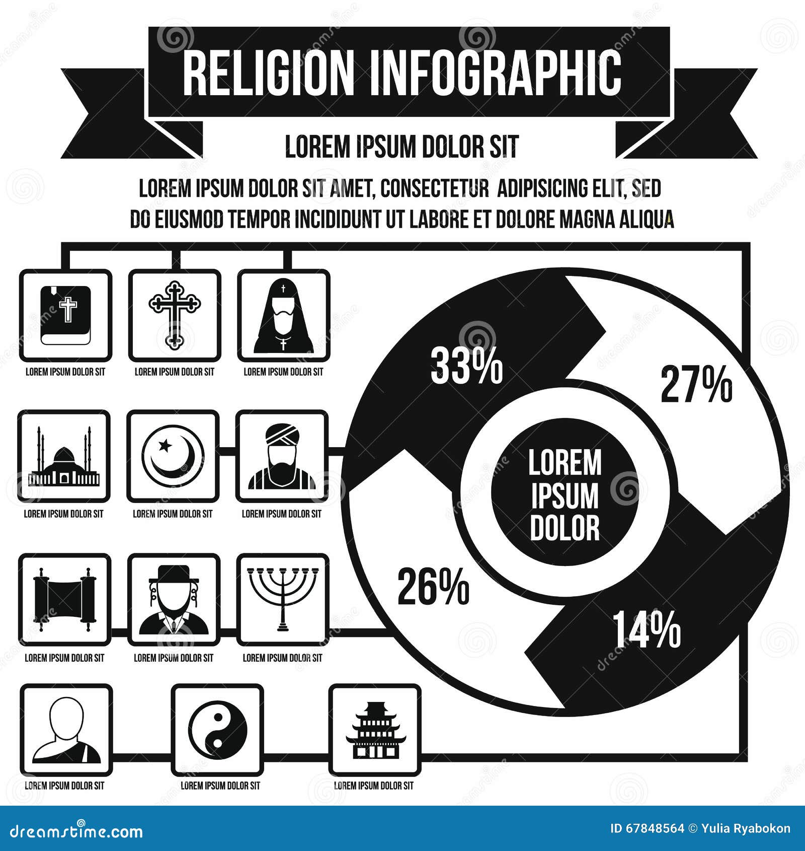 Religion Infographic, Simple Style Stock Vector - Illustration of ...