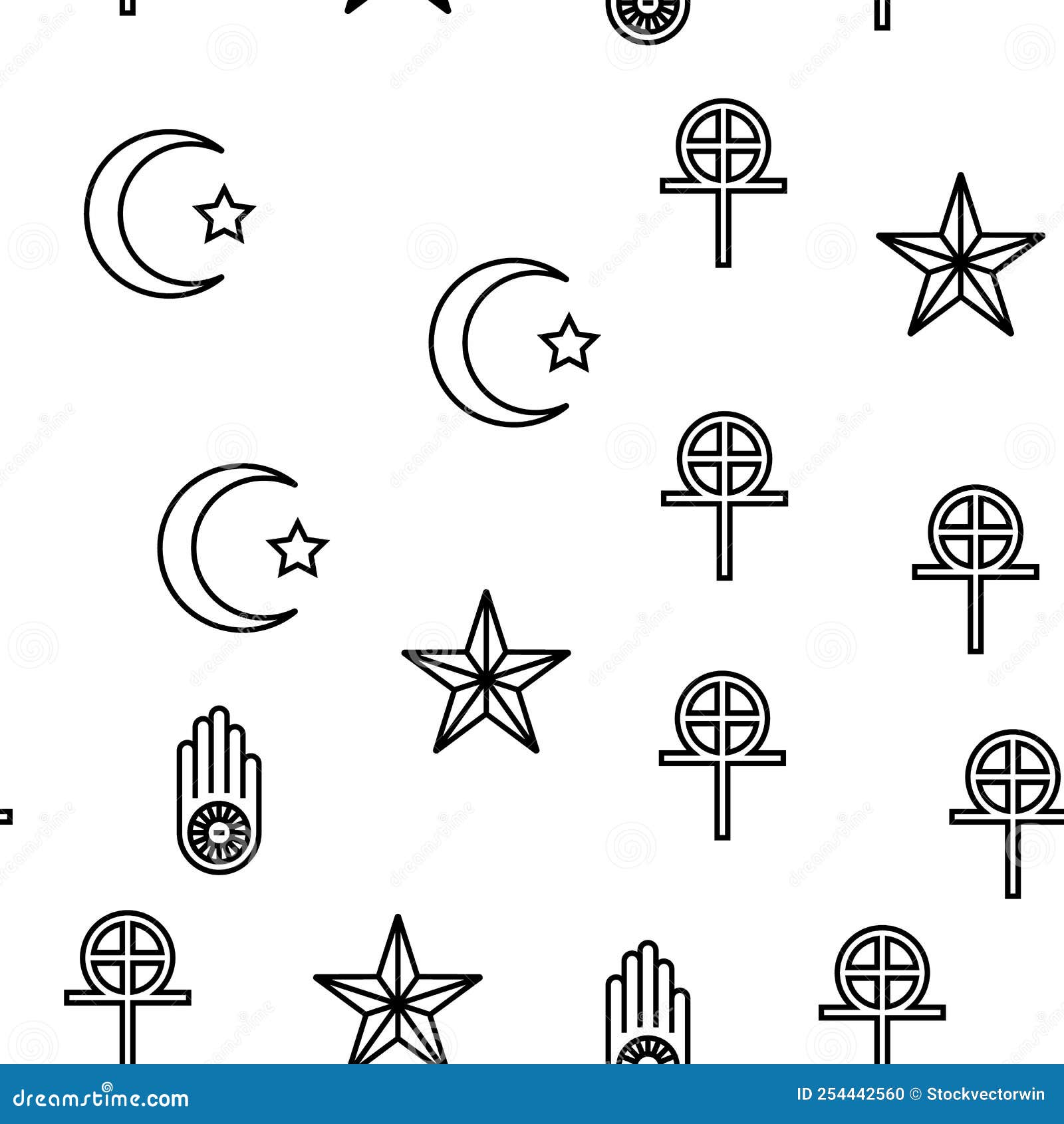 Religion, Prayer Cult and Atheism Vector Seamless Pattern Stock Vector ...